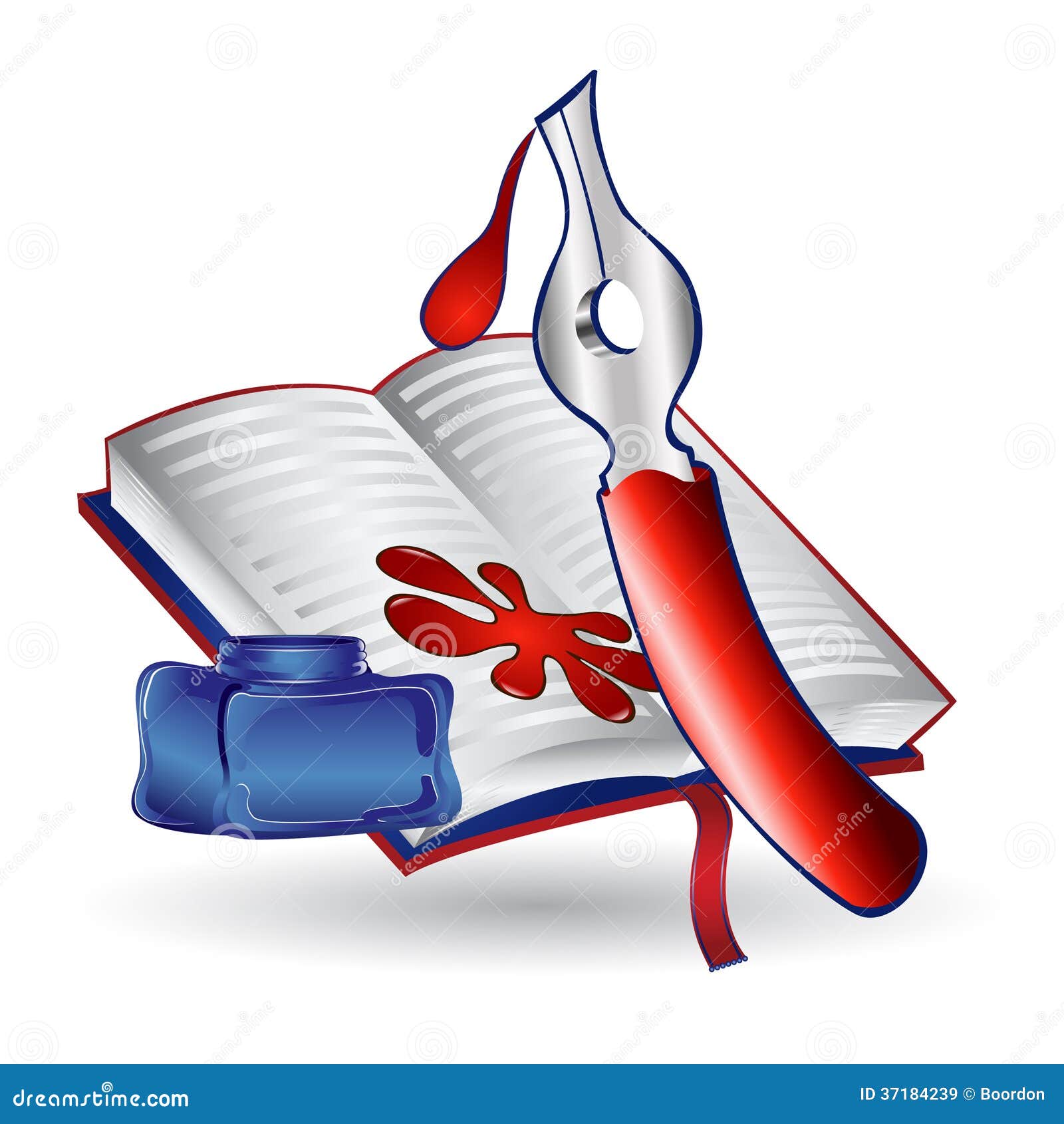 Ink book pen icon stock vector. Illustration of blue - 37184239