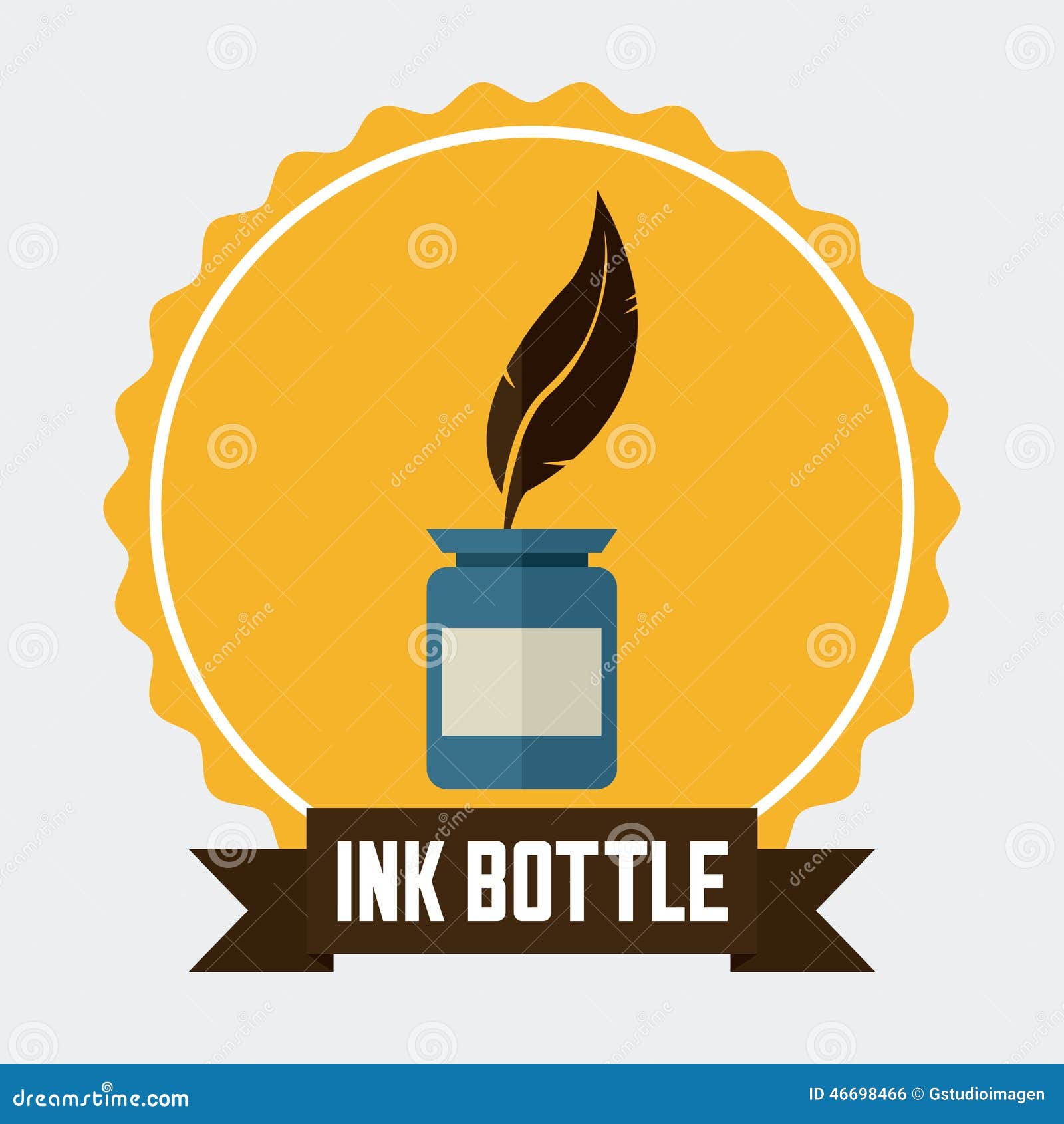 Ink bottle design stock vector. Illustration of romantic - 46698466