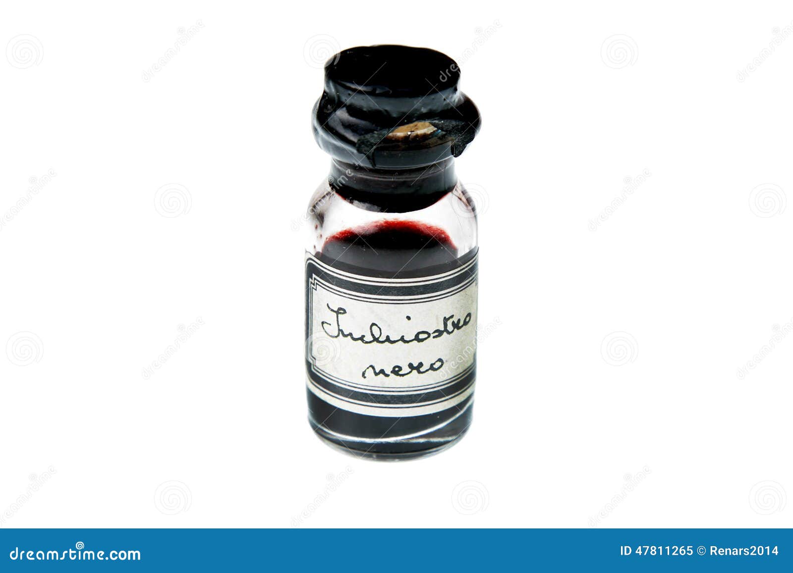 Ink Bottle Vintage Black Isolated Stock Image - Image of hand, nero ...