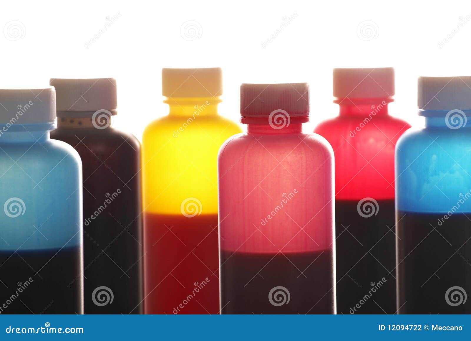 Ink bottles stock photo. Image of color, paint, cyan - 12094722