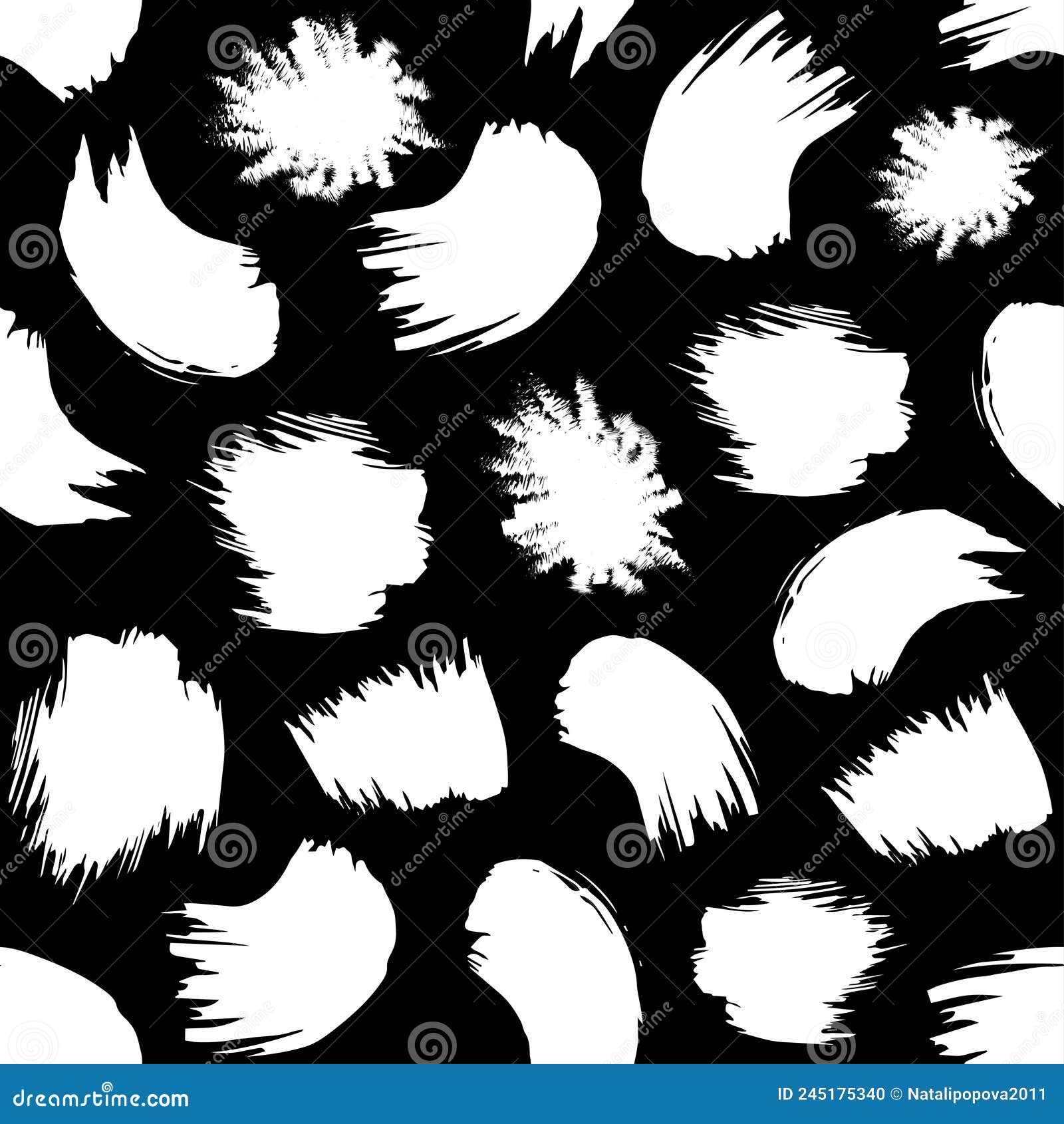 Ink Brush Smears Vector Seamless Pattern Stock Vector - Illustration of ...