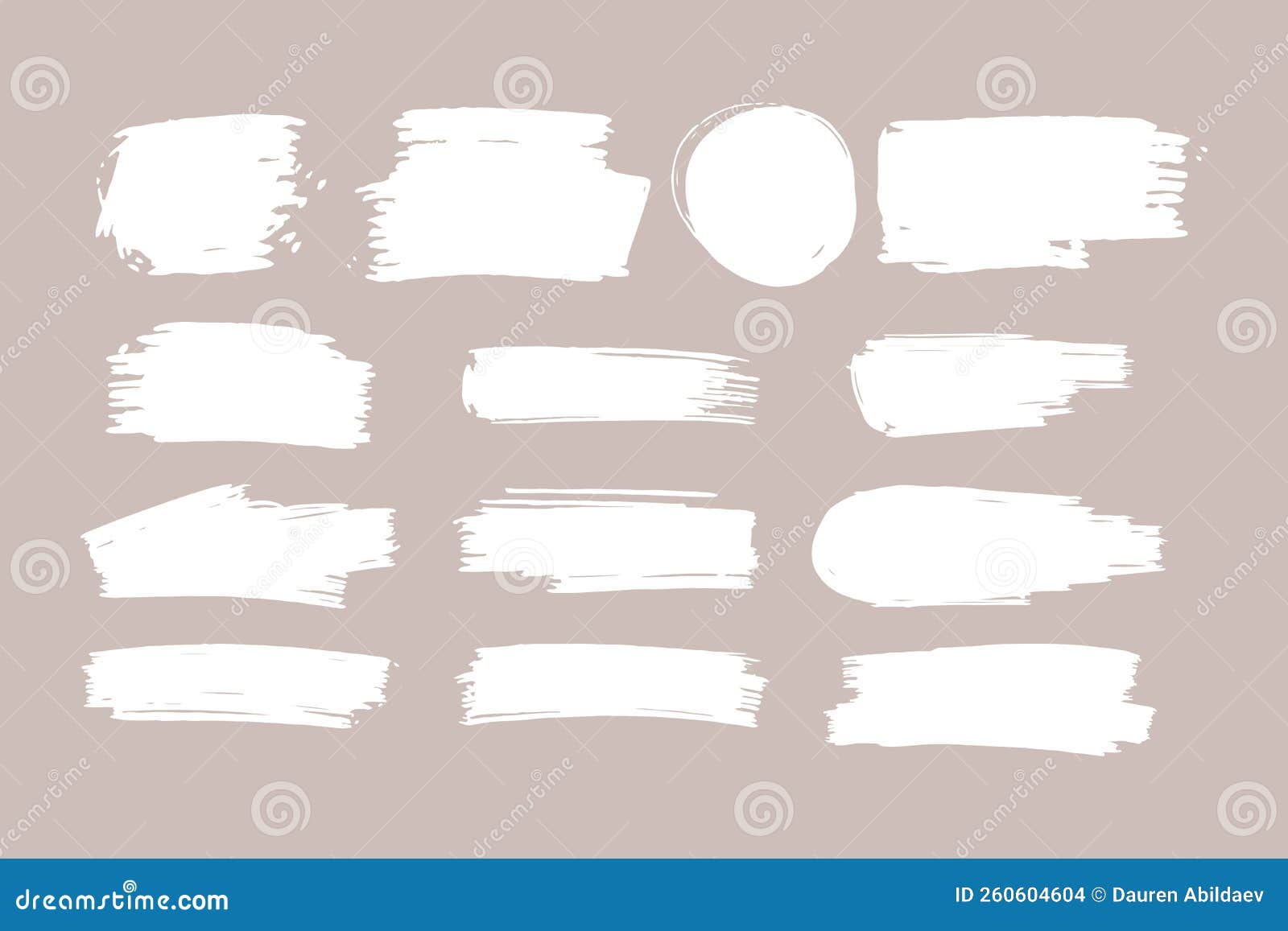 Ink Brush Stroke Set Vector Illustration. Stock Vector - Illustration ...