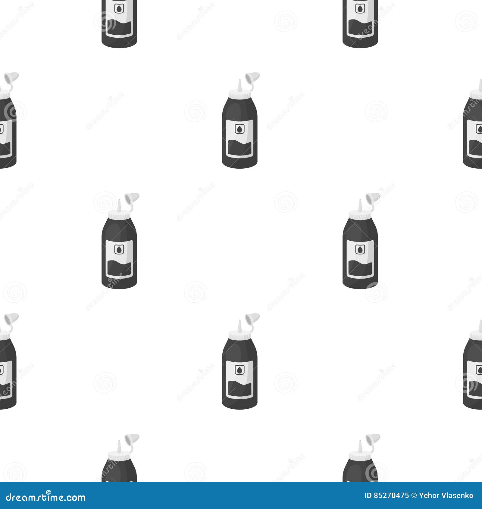 Ink in Cartoon Style Isolated on White Background. Typography Pattern ...