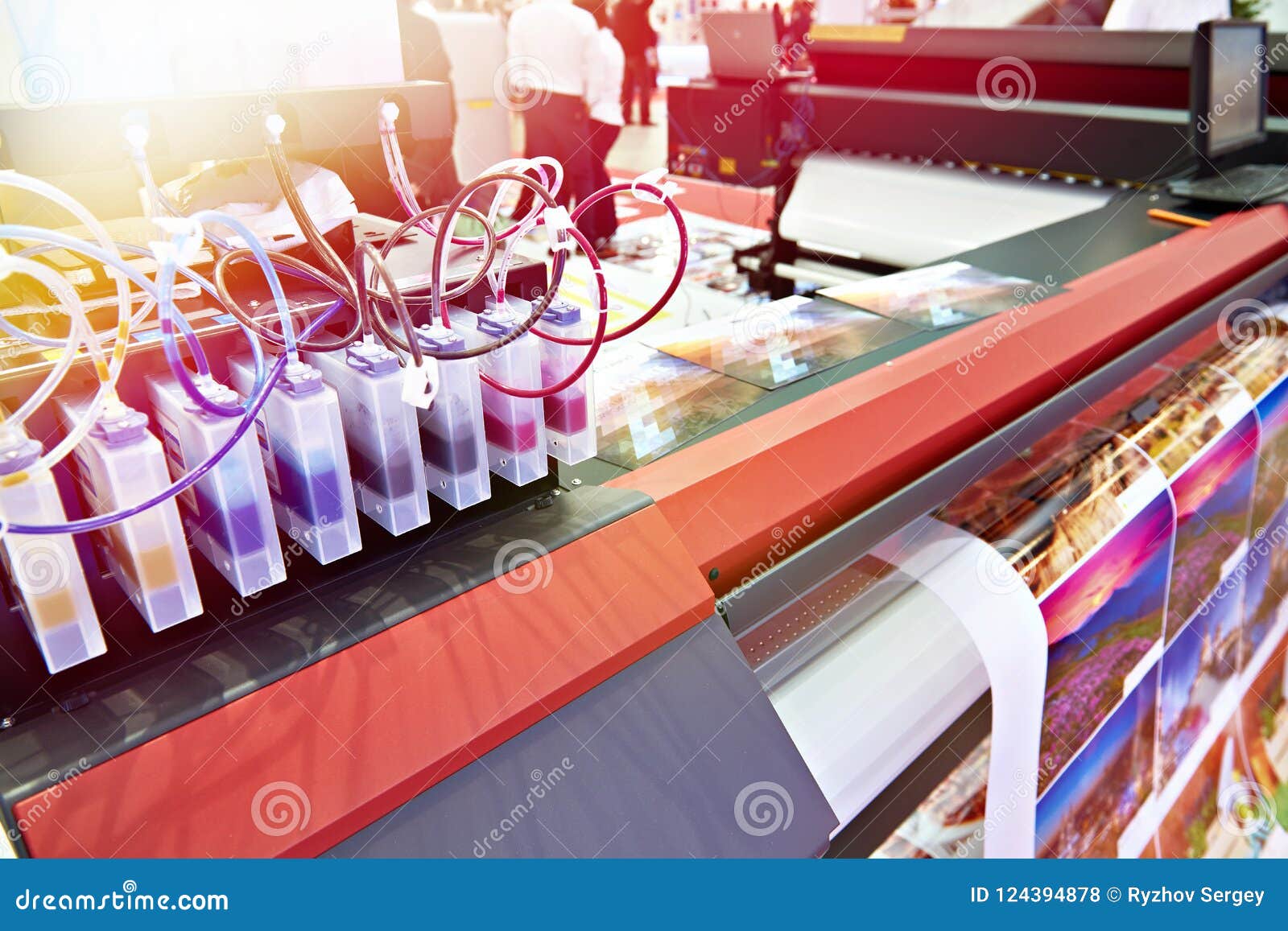 Ink cartridges and plotter stock photo. Image of equipment - 124394878
