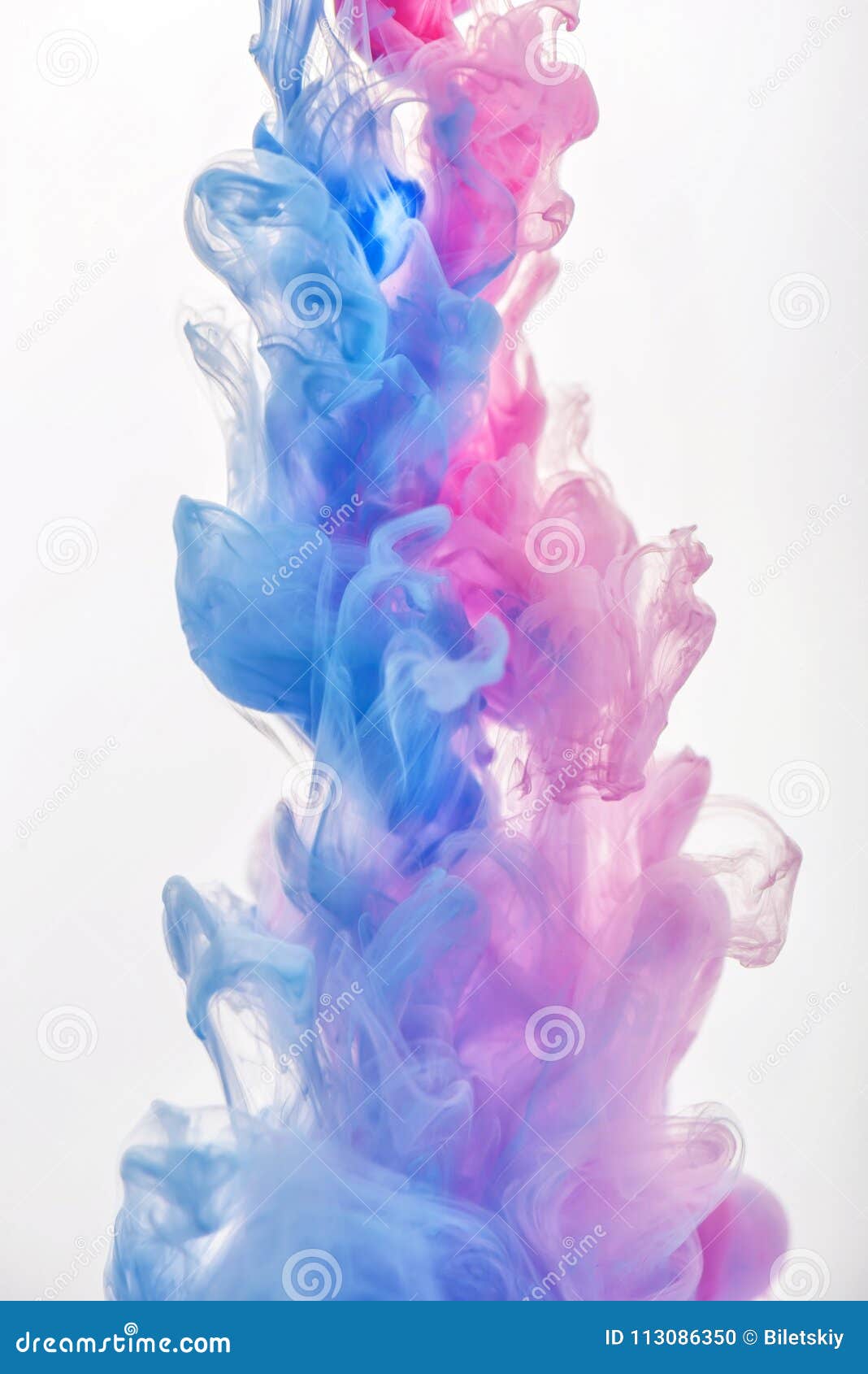 Cloud Of Ink In Water Isolated On White. Abstract Banner Paints. Stock ...