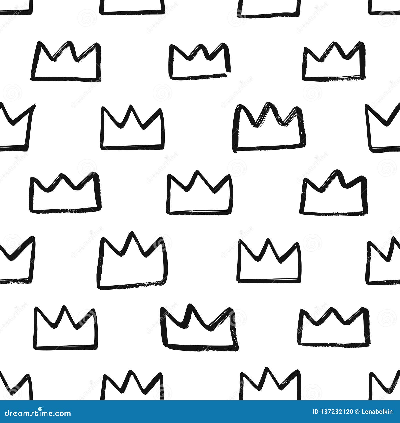 Ink crown pattern stock vector. Illustration of pattern - 137232120