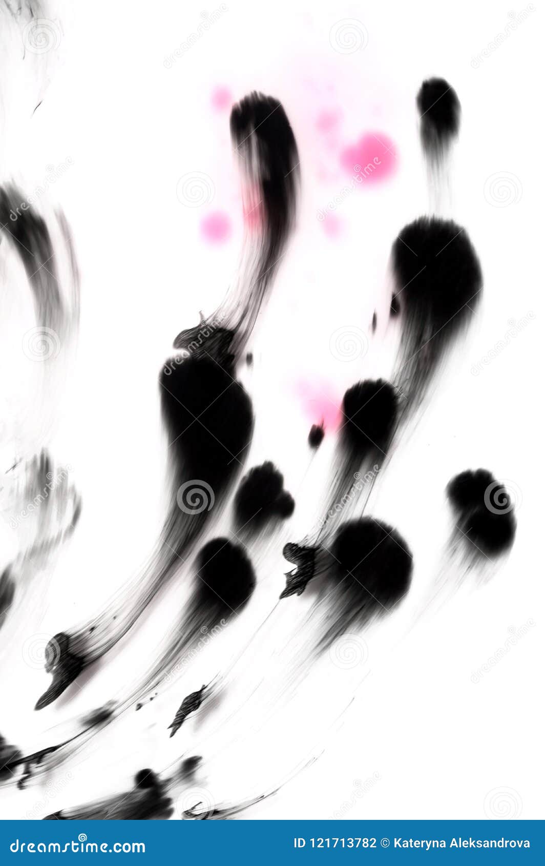 Abstract Ink Background. Moving Liquid Paint in Water. Black Dot Stock ...