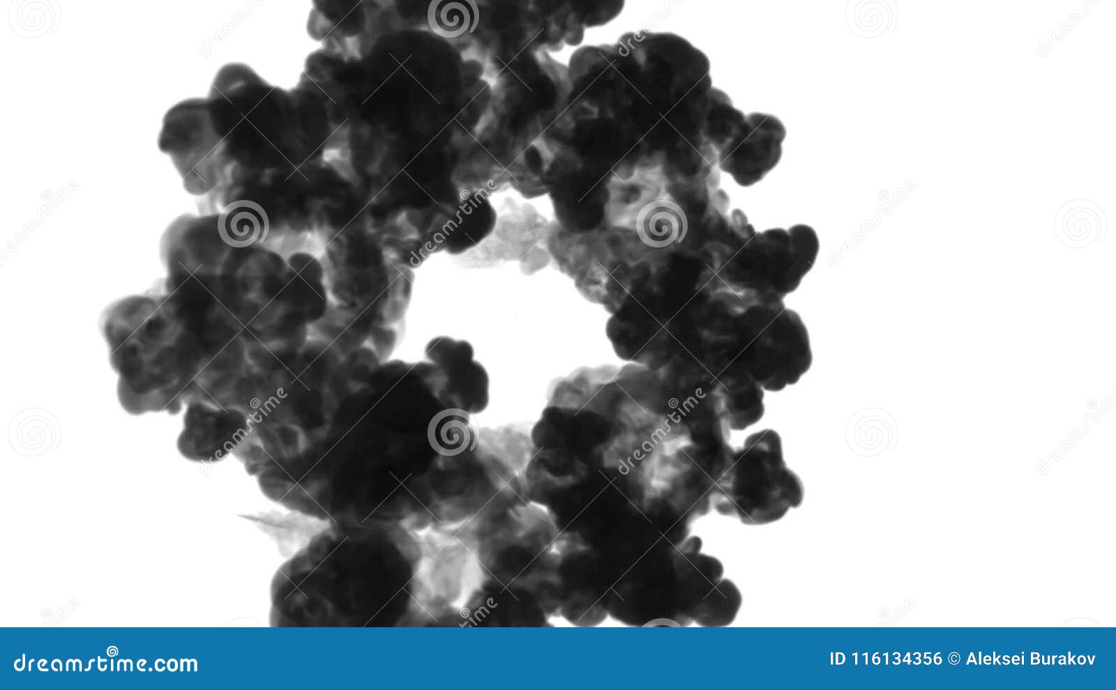 Black Ink Dissolve in Water on White Background with Luma Matte. 3d ...