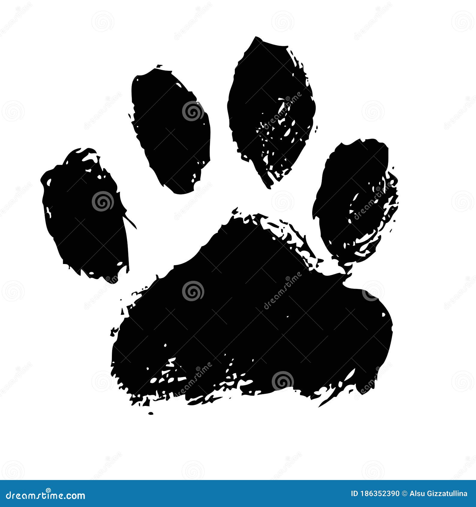 Ink Dog Paw Illustration, Cat Paw. Print Vector Stock Vector ...