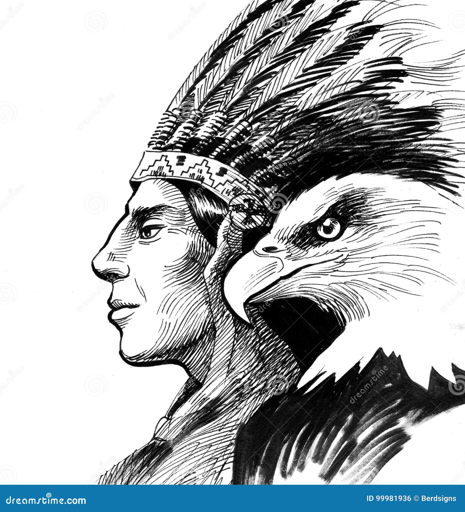 Eagle Man Drawing