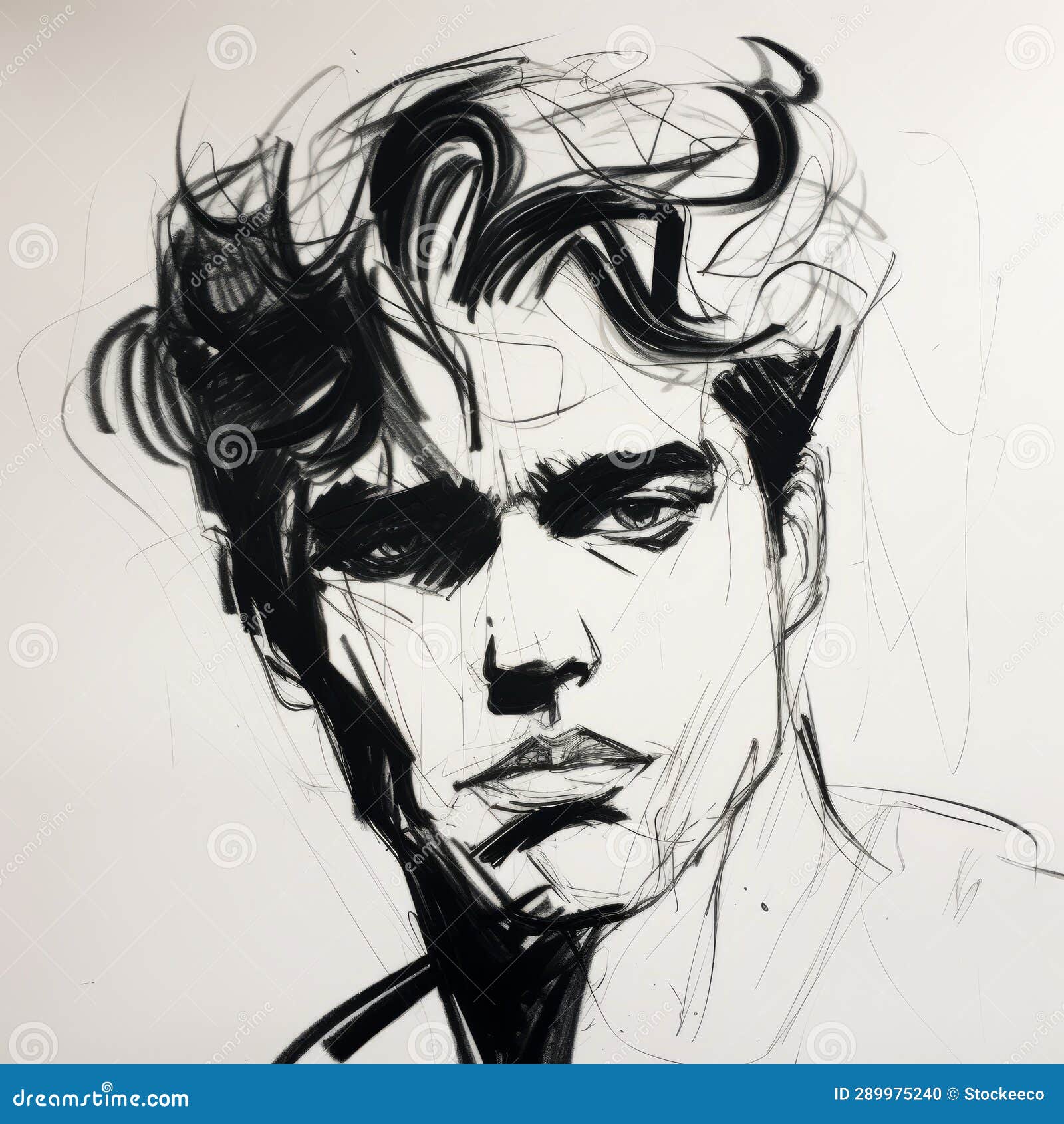 Drawing: Brooding Hen And Three Little Chickens Stock Photo ...