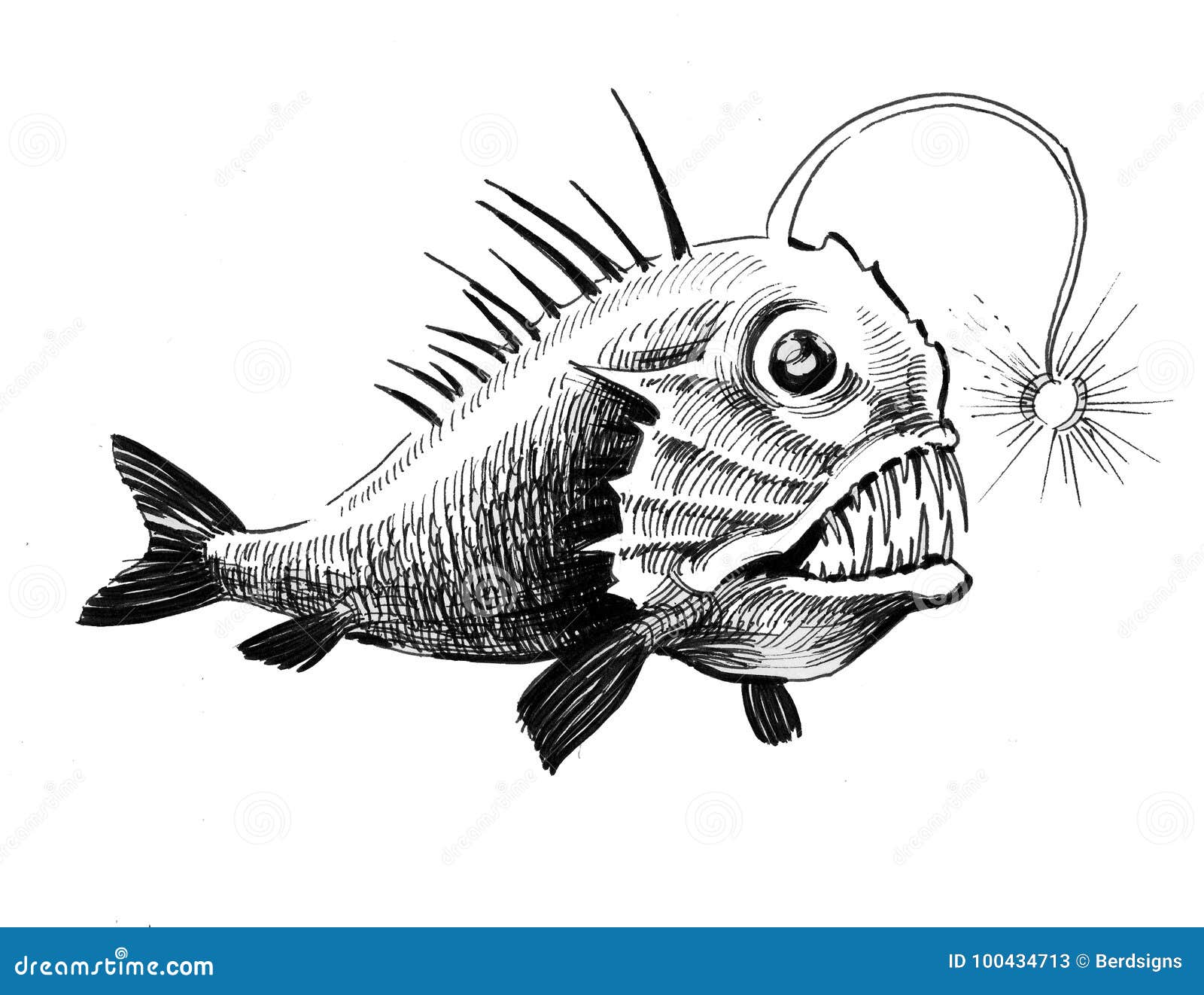 Deep water fish stock illustration. Illustration of deep - 100434713