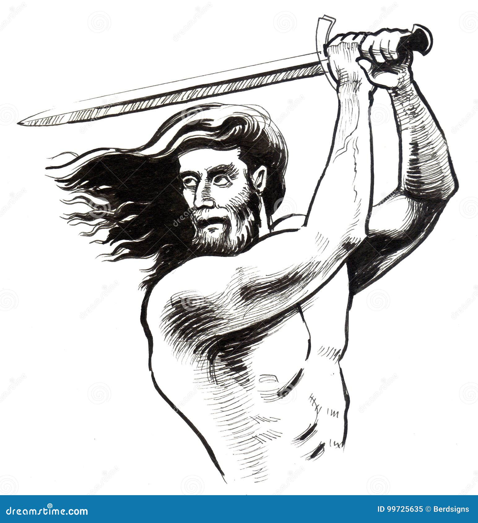 Orc Warrior Sword Shield Cartoon Stock Illustration | CartoonDealer.com ...