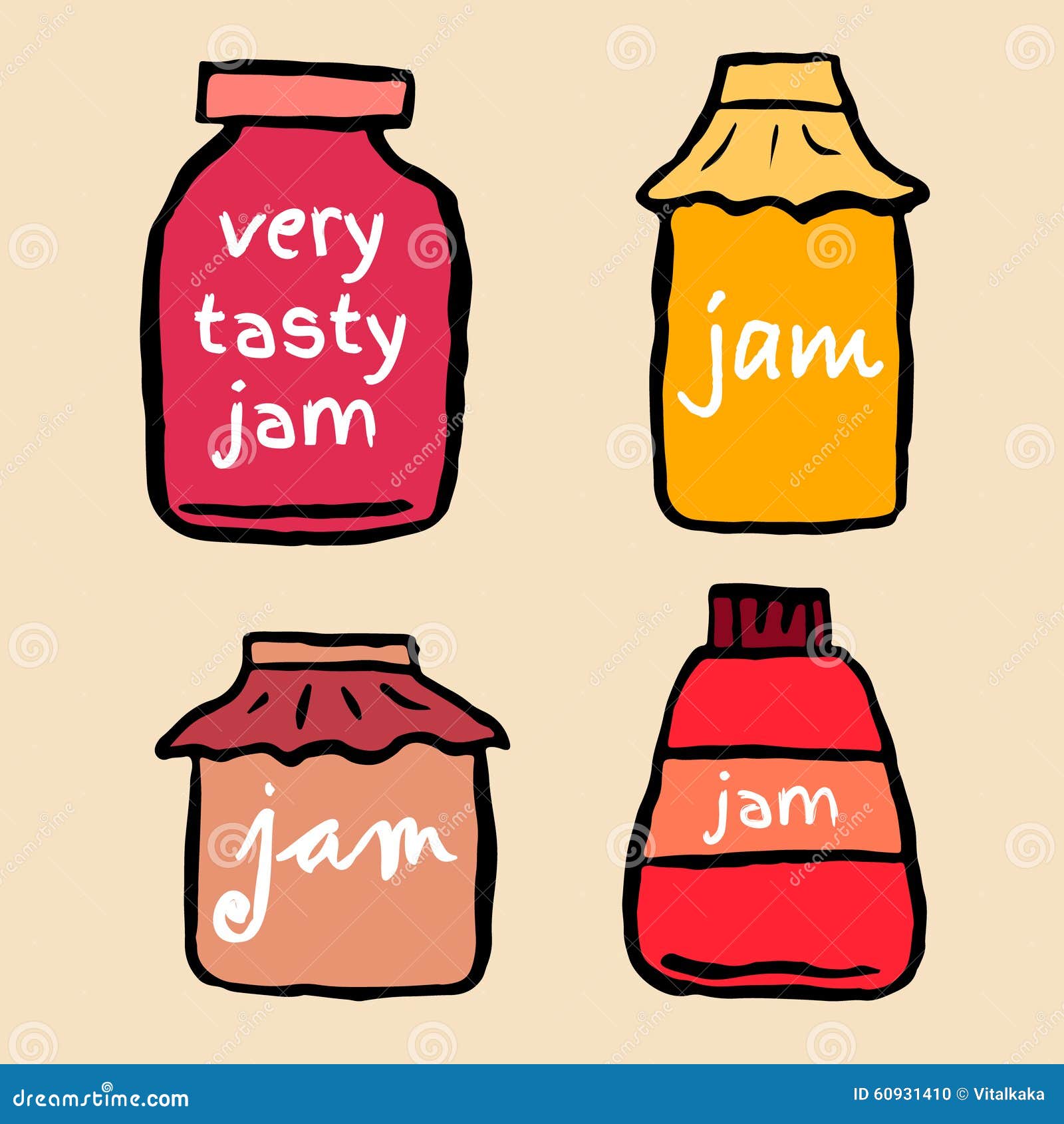 Ink drawing jar with jam stock vector. Illustration of marmalade - 60931410