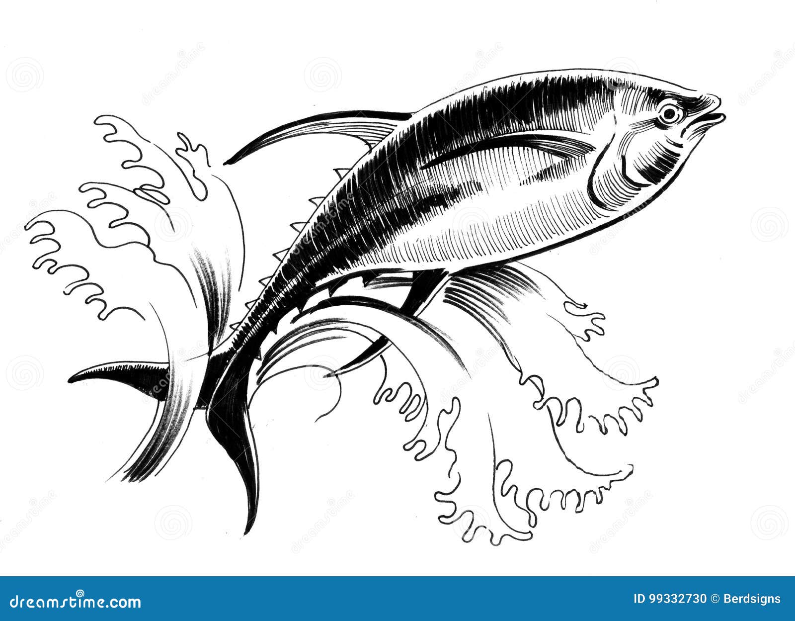 Jumping stock illustration. Illustration of tuna, fishing - 99332730