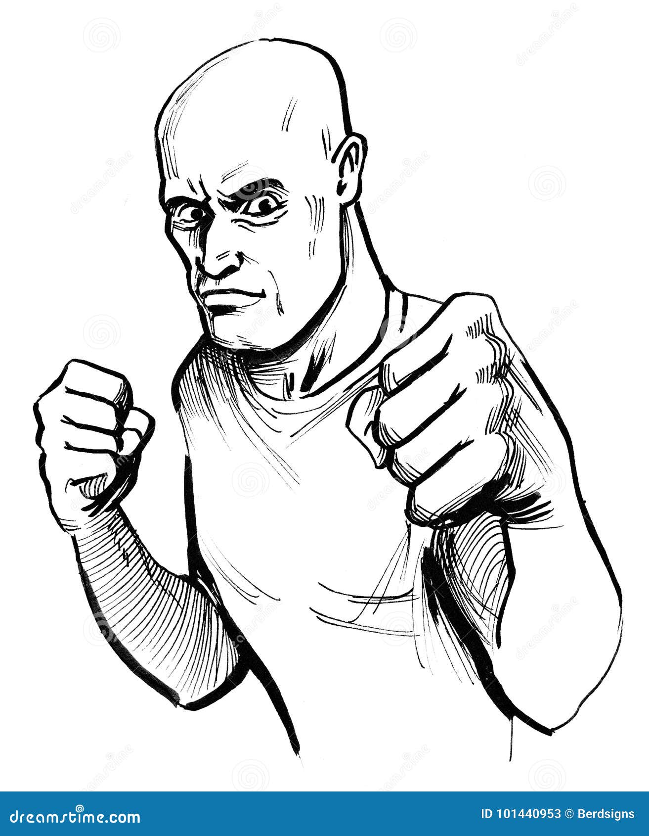 Fighting man stock illustration. Illustration of crazy - 101440953