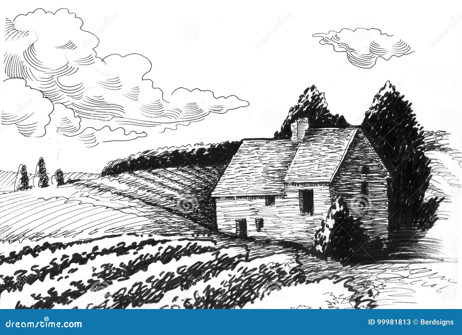 Old farm stock illustration. Illustration of artwork - 99981813