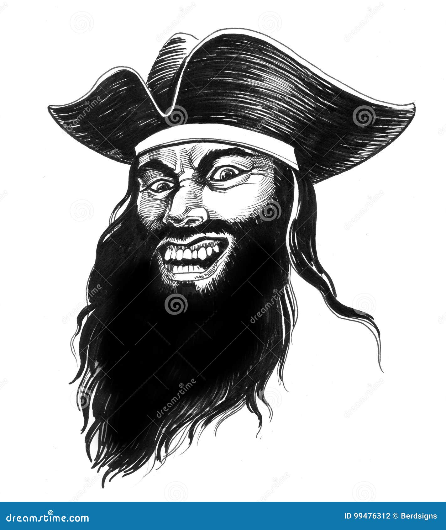 Angry pirate stock illustration. Illustration of male - 99476312