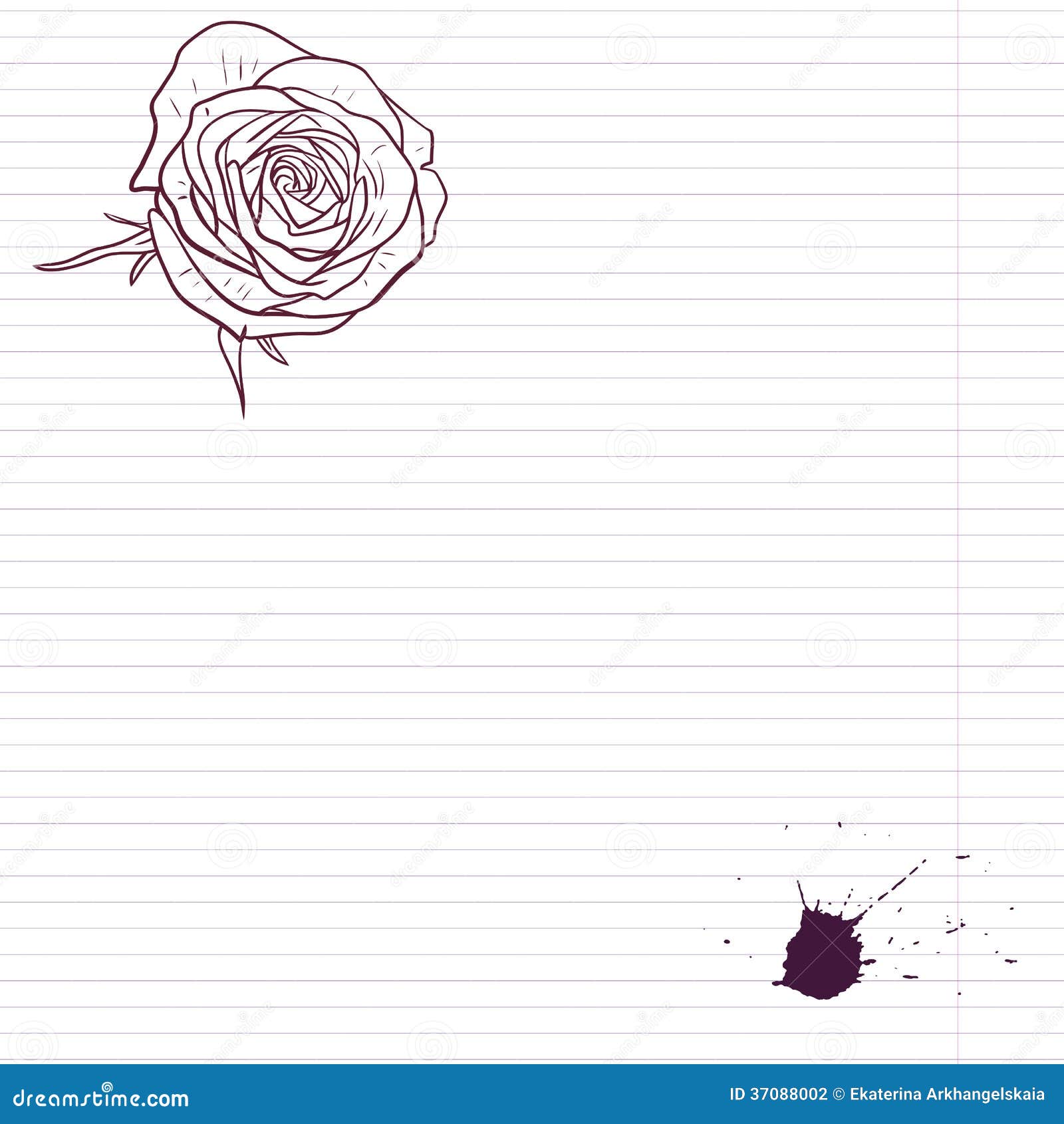 Ink drawing rose stock vector. Illustration of drawing - 37088002