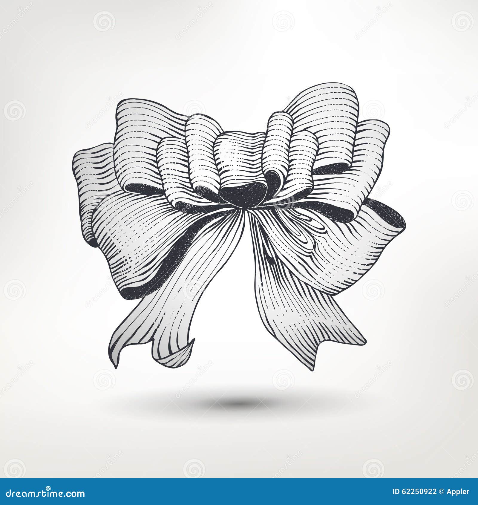 Ink Drawn Bow for Gift Design Stock Vector - Illustration of present ...