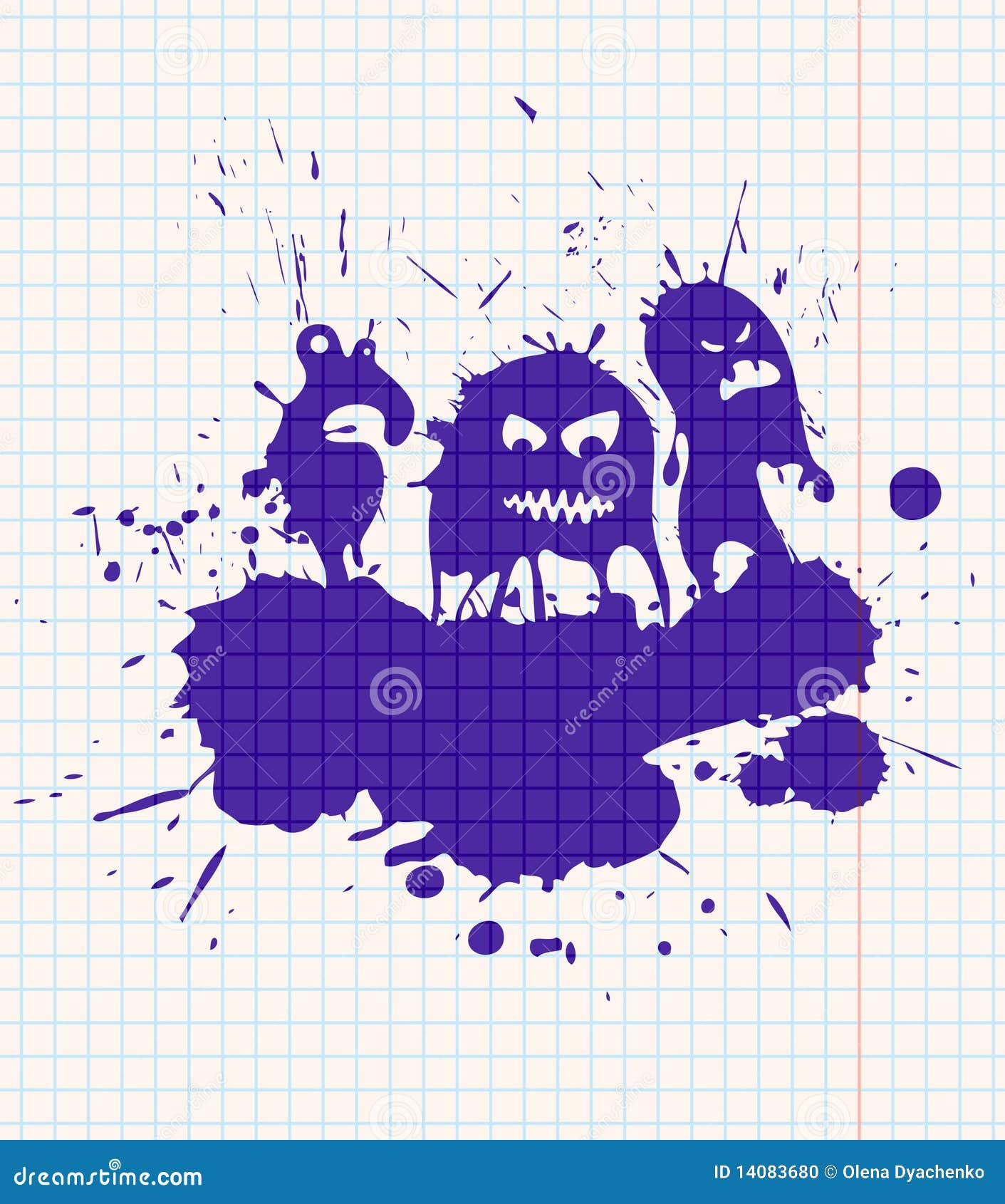 Ink-drawn monsters stock vector. Illustration of cartoon - 14083680