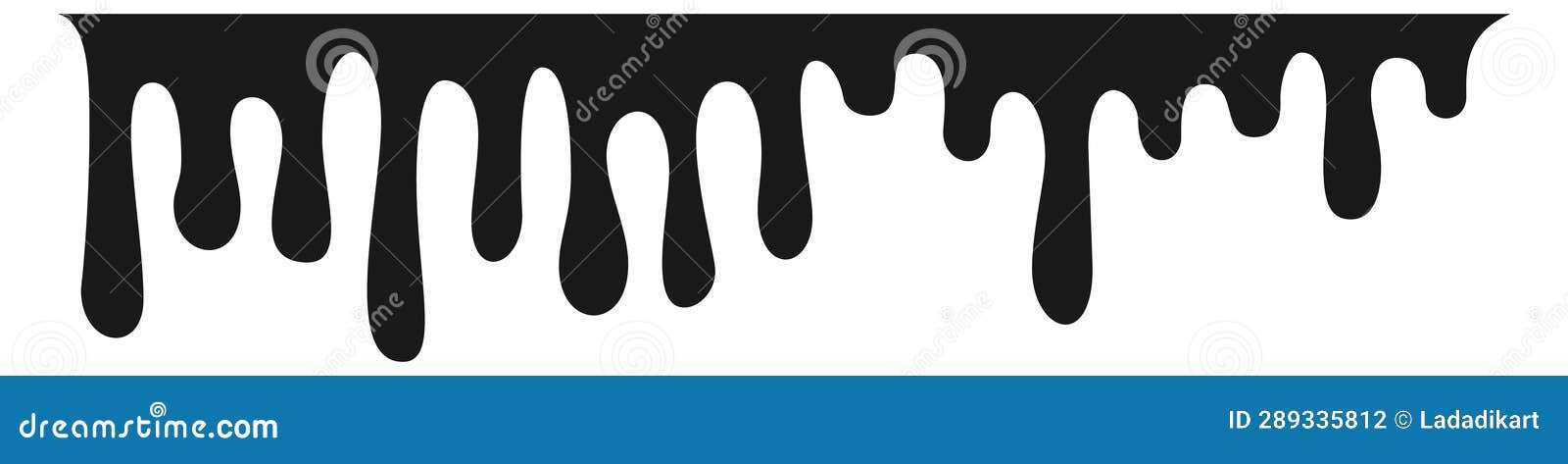 Ink Dripping Border. Horizontal Black Decorative Element Stock Vector ...