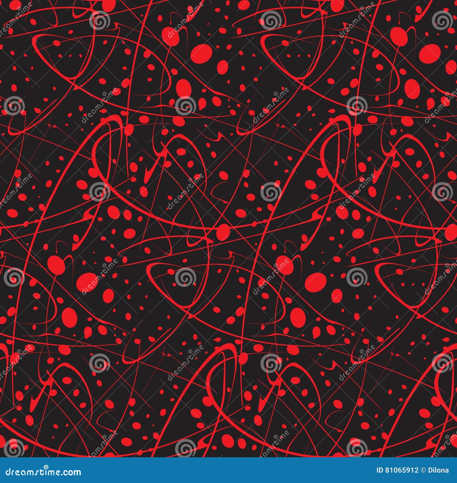 Ink Drips. Spill Out Paint - Vector Illustration.. Seamless Pattern ...