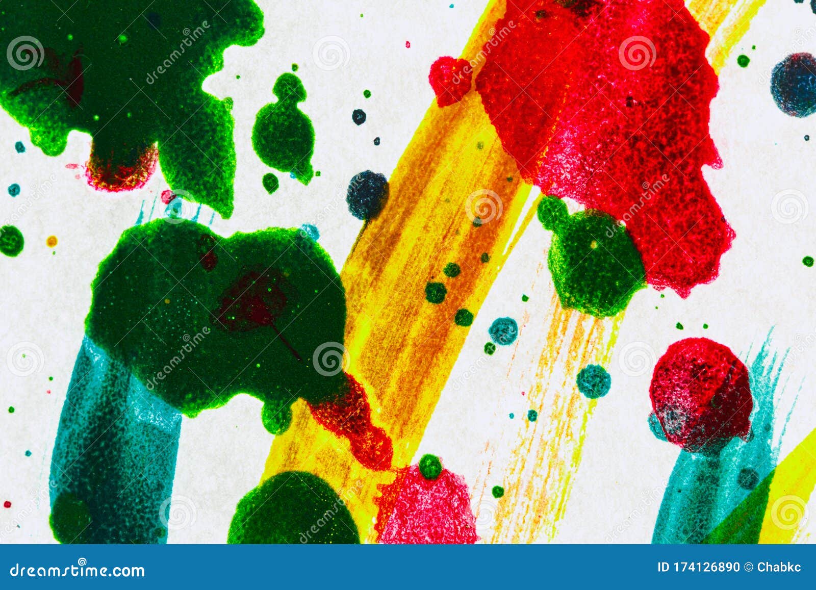 Ink Drop Color Splash on White Paper Background Stock Photo - Image of ...