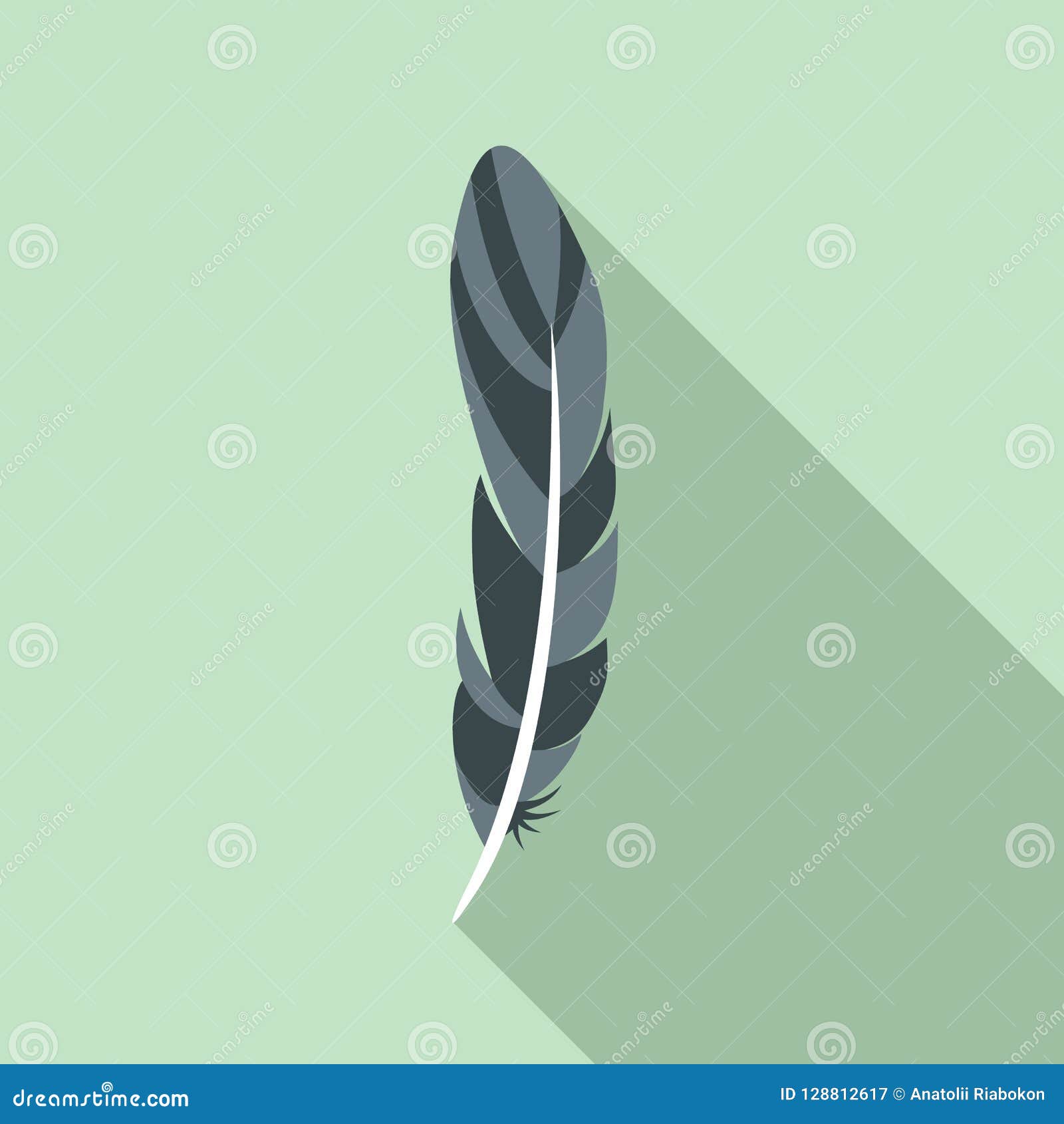 Ink Feather Icon, Flat Style Stock Illustration - Illustration of flat ...