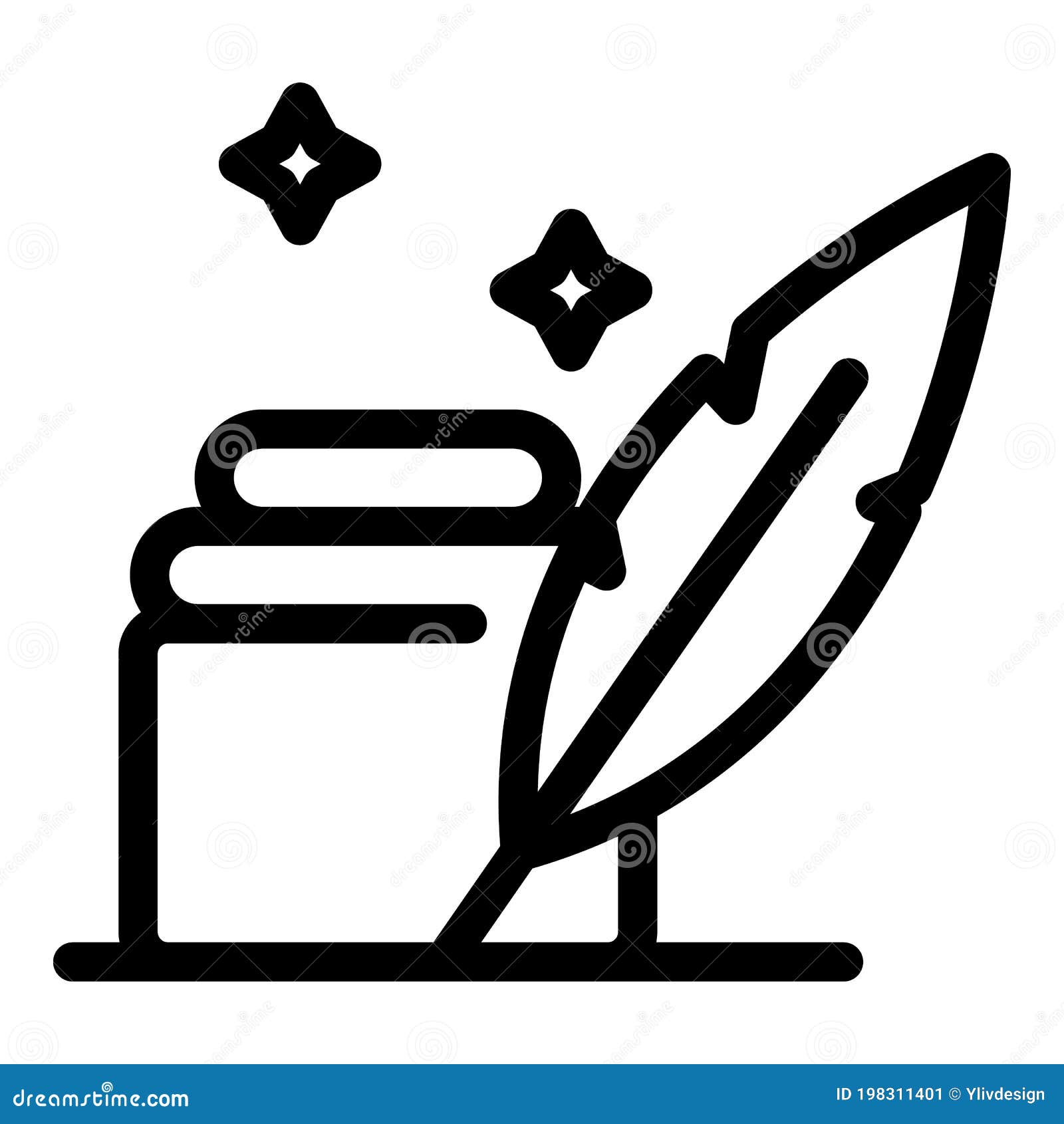 Ink Feather Icon, Outline Style Stock Vector - Illustration of icon ...