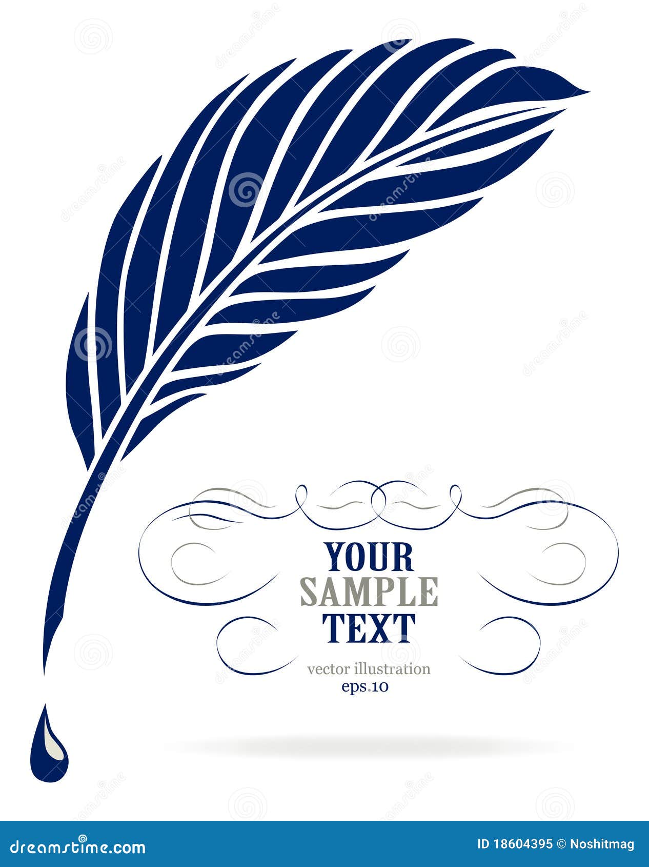 Ink feather pen stock vector. Illustration of pencil - 18604395