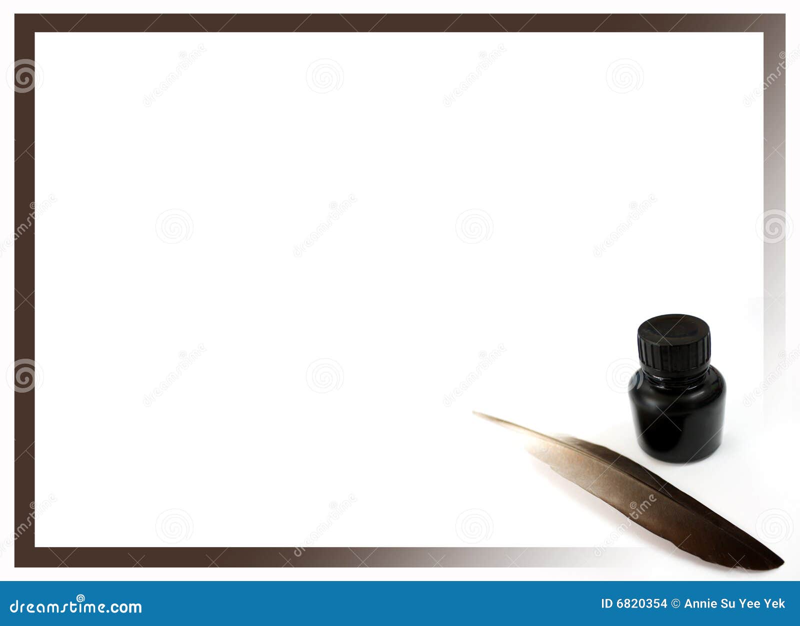 Ink and feather pen stock photo. Image of domestic, paper - 6820354