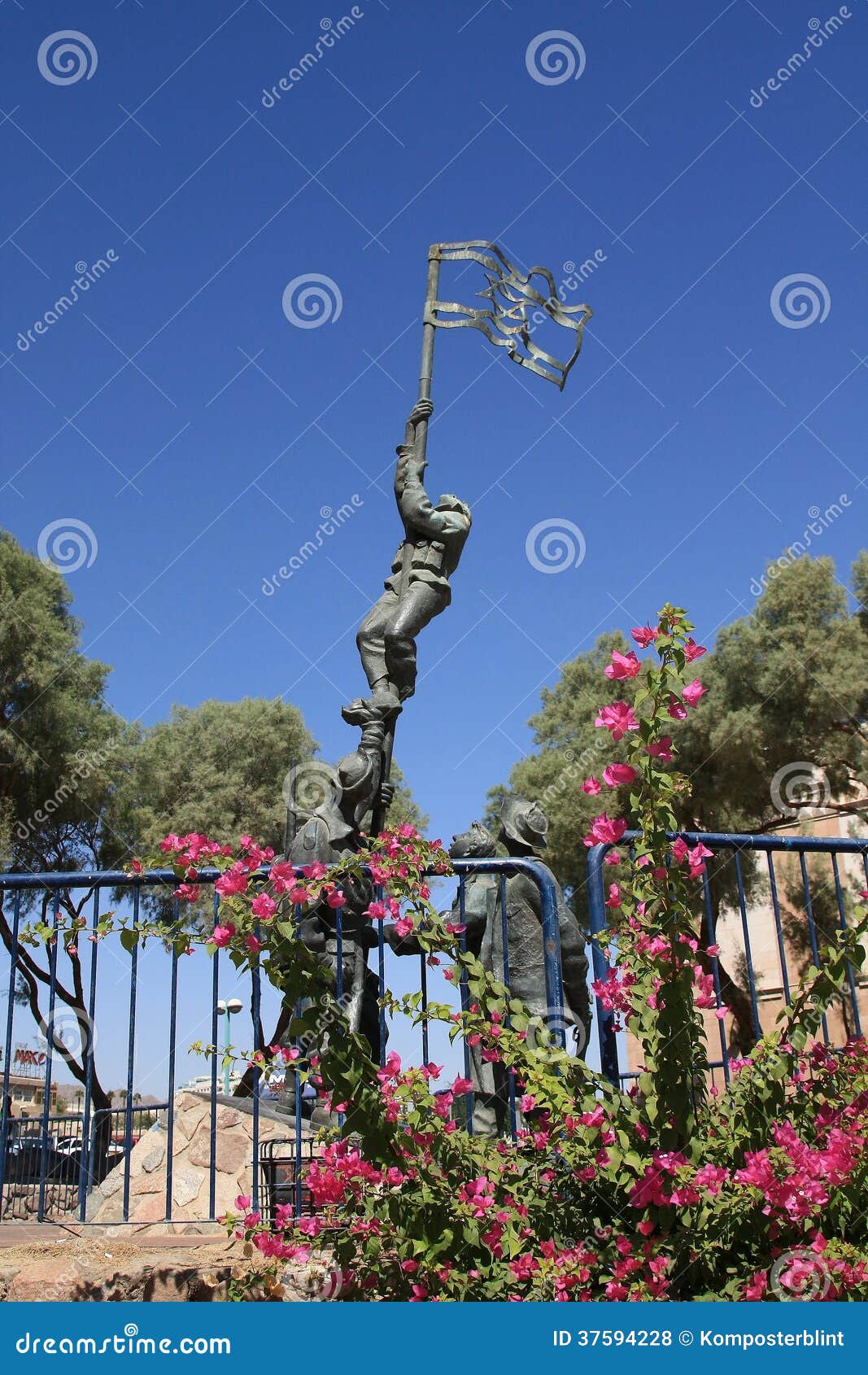 Ink Flag monument stock photo. Image of dedicated, eilat - 37594228