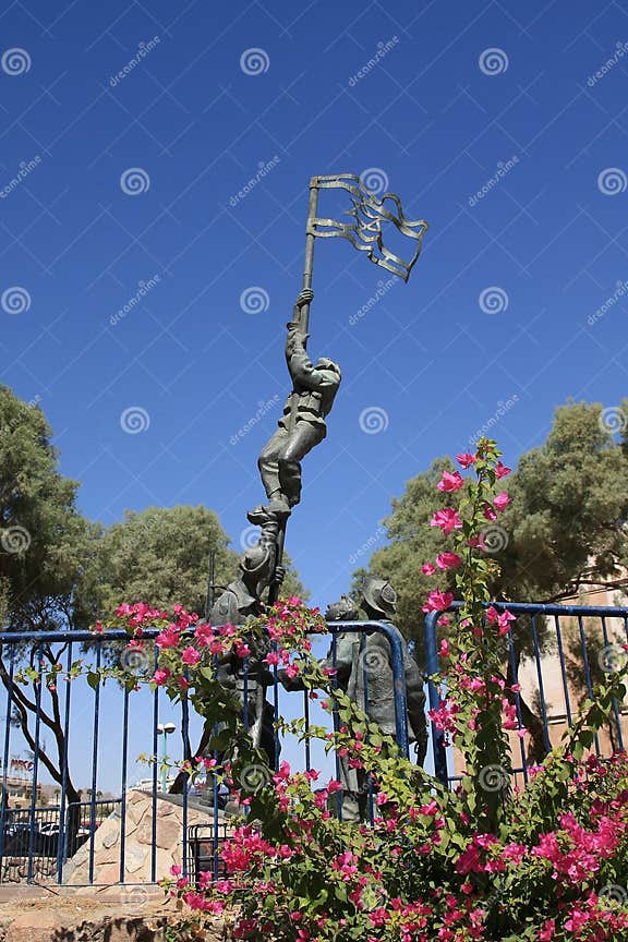 Ink Flag monument stock photo. Image of dedicated, eilat - 37594228