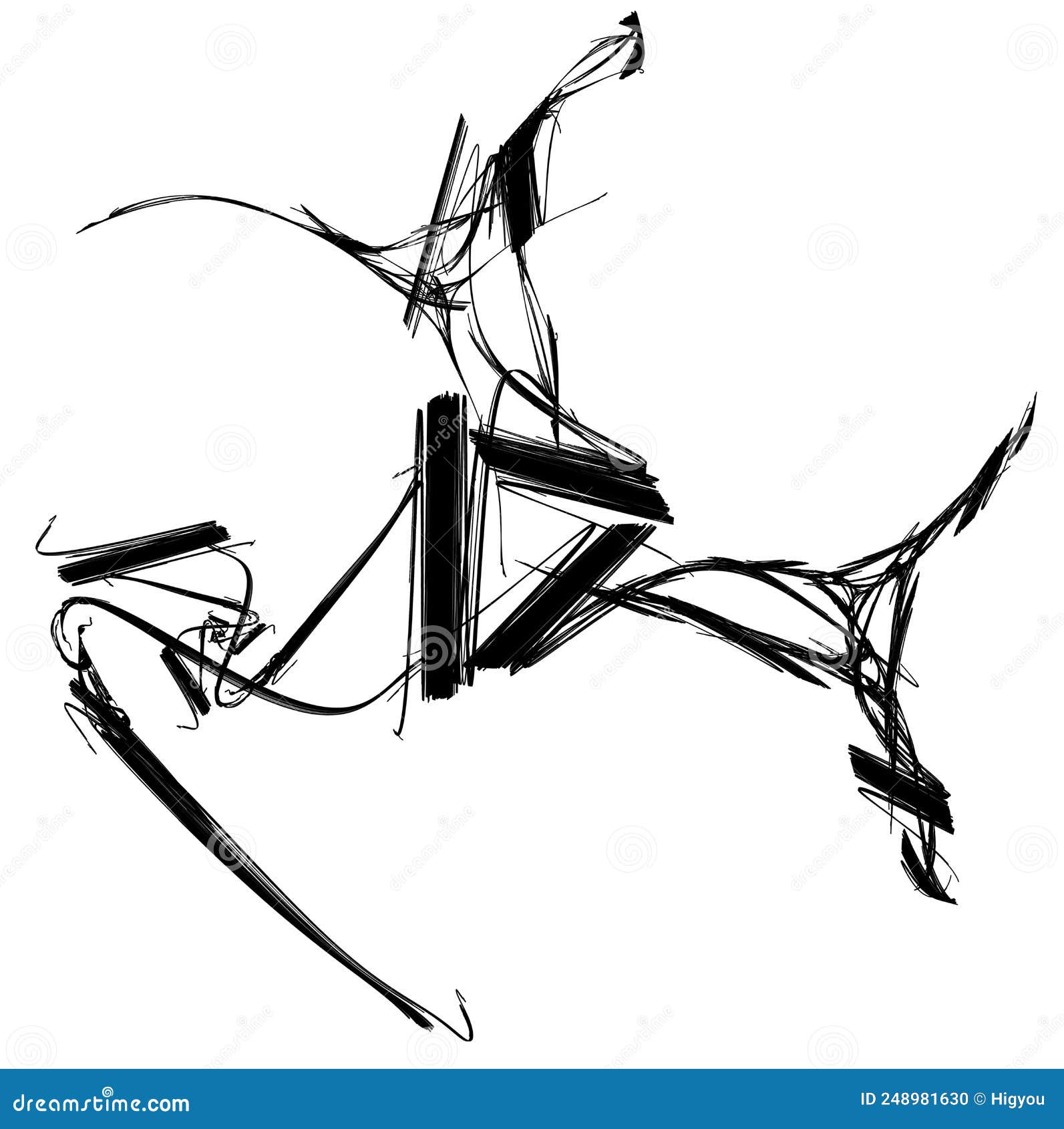 Ink Flow Triangle Forming Abstract Stock Illustration - Illustration of ...
