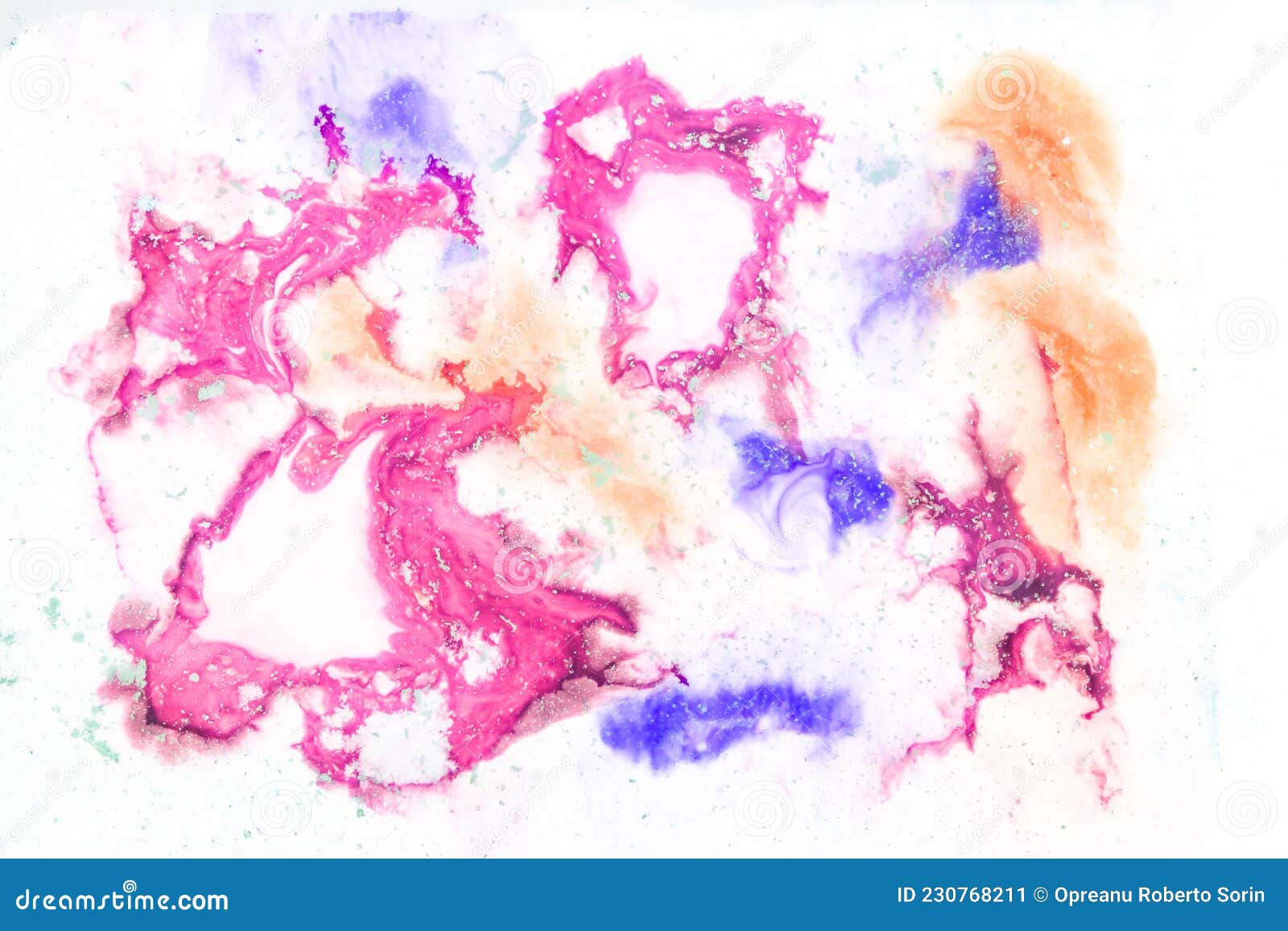 Ink Flowing and Mixing with Colored Powder Stock Image - Image of ...