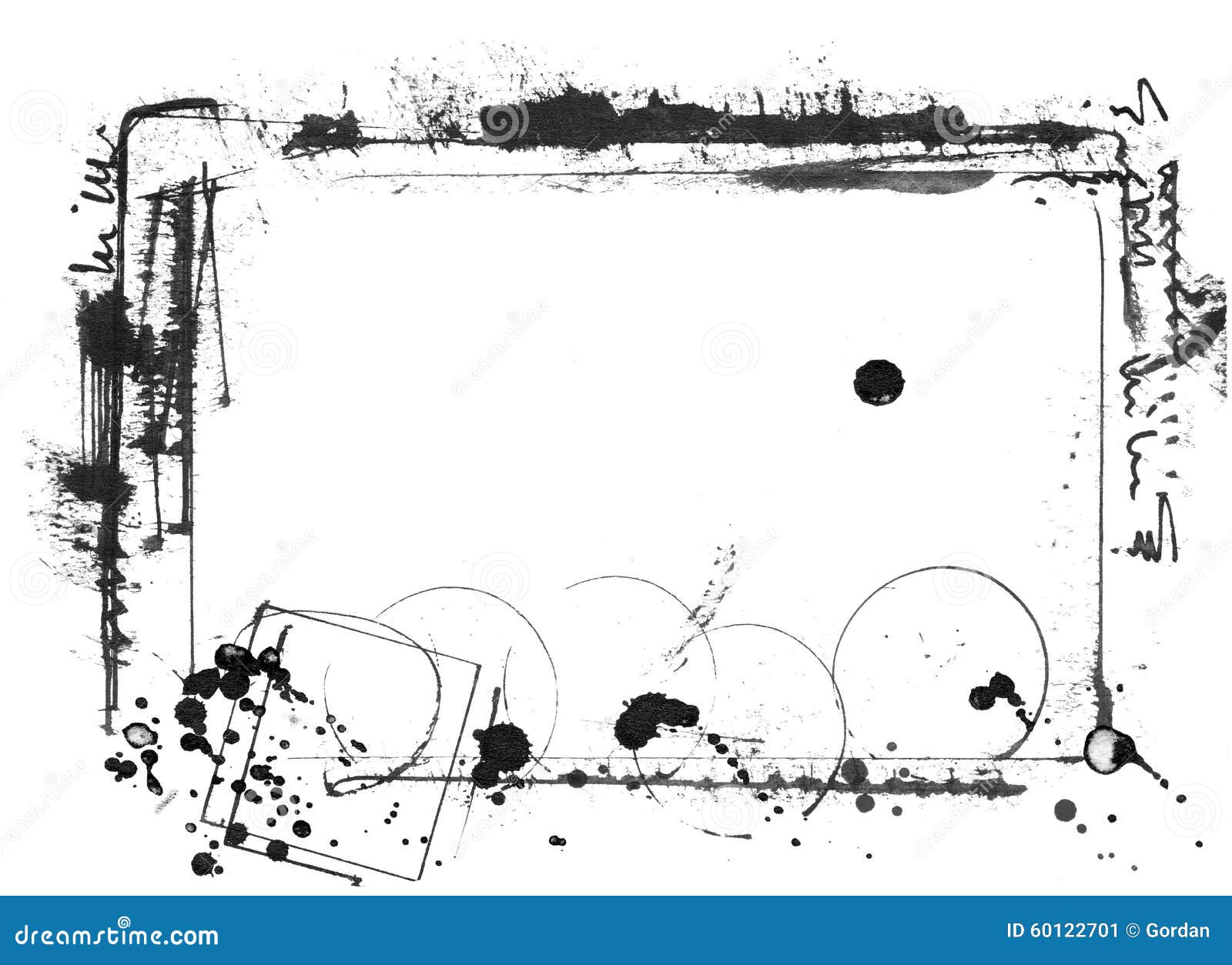 Ink Frame, Hand Painted Black on White, Nice Stock Illustration ...