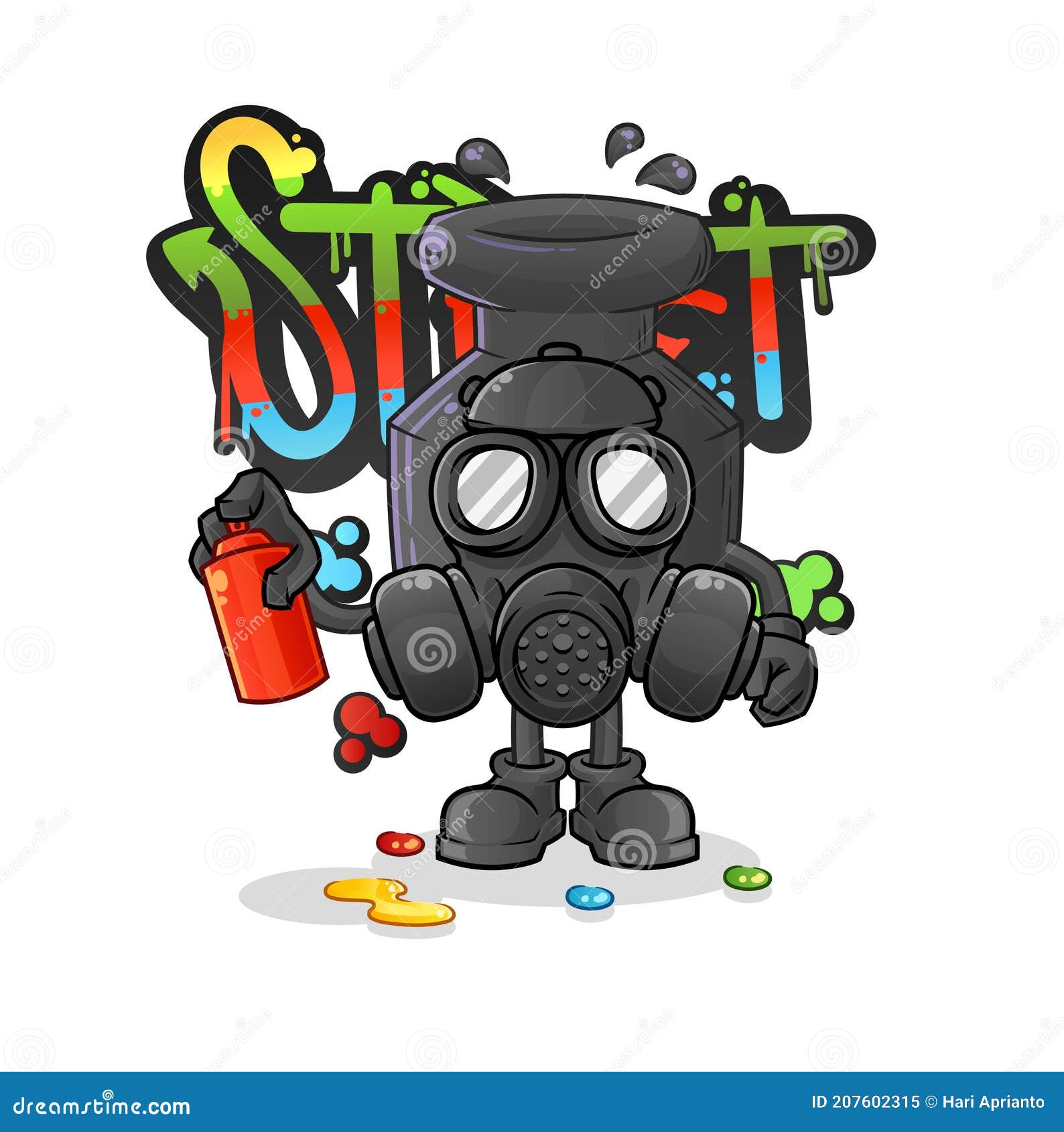 Gas Mask Graffiti Characters