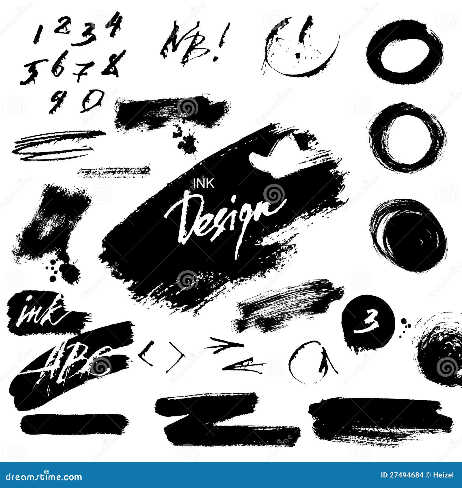 Ink grunge design elements stock vector. Illustration of calligraphy ...