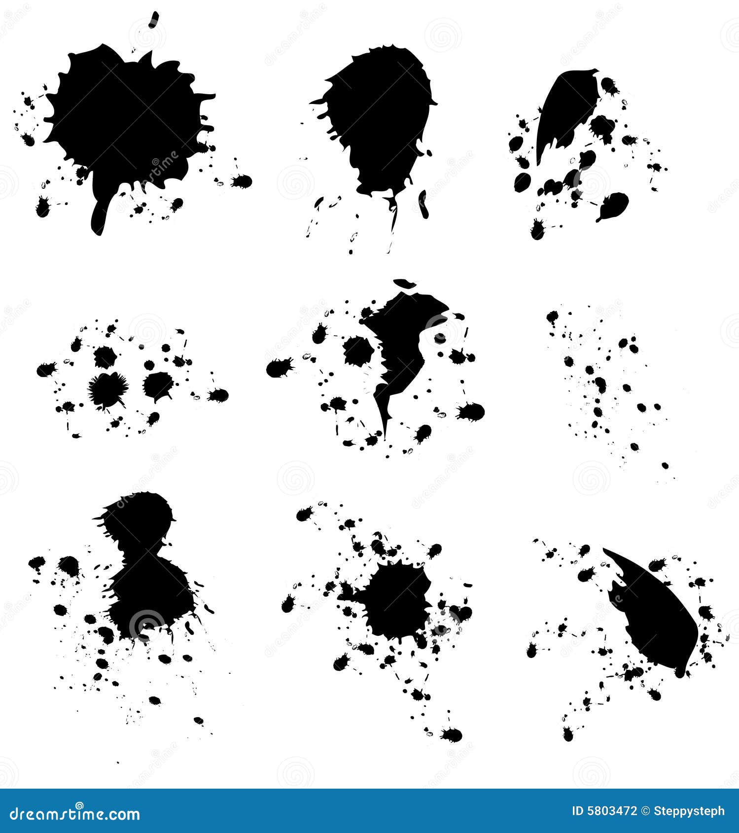 Ink grunge splatters stock illustration. Illustration of brush - 5803472