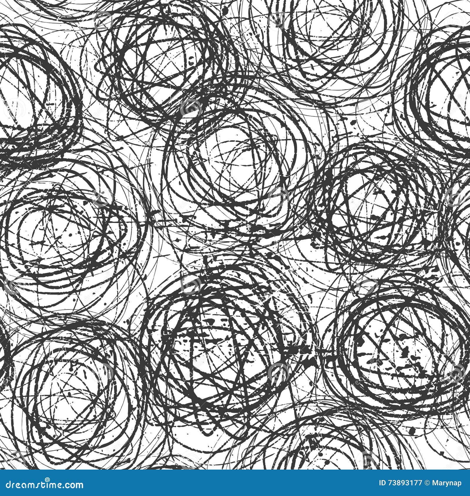 Ink Hand Drawn Abstract Seamless Pattern Stock Vector - Illustration of ...