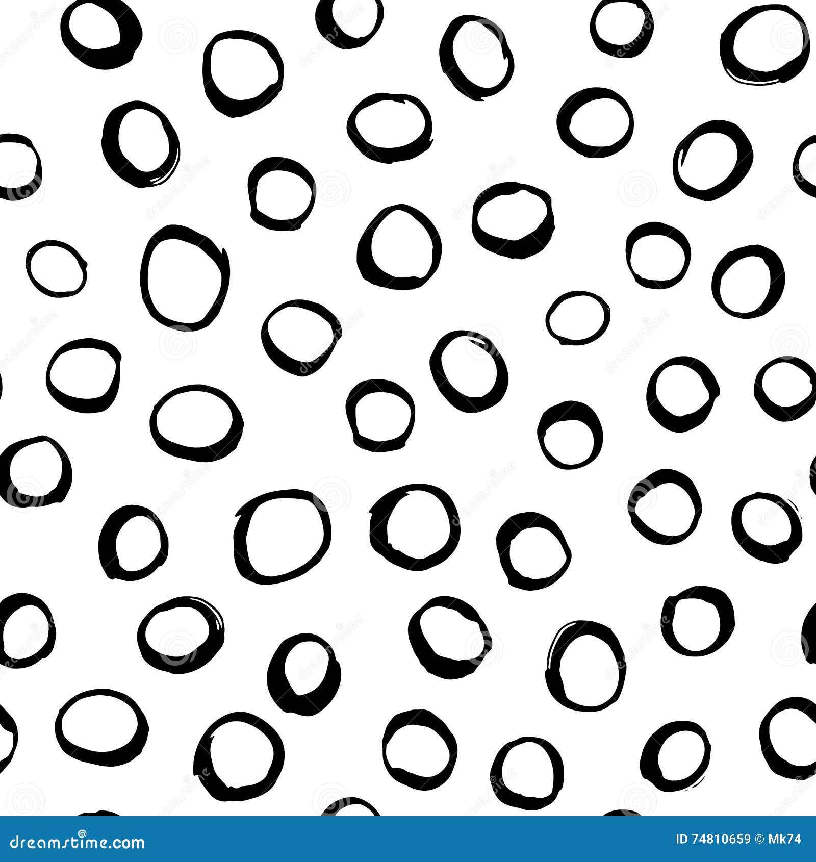Ink Hand Drawn Circles Pattern Stock Vector - Illustration of black ...