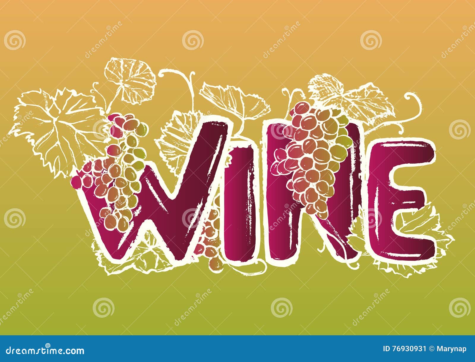 Ink Hand Drawn Wine Lettering Stock Vector - Illustration of drawn ...