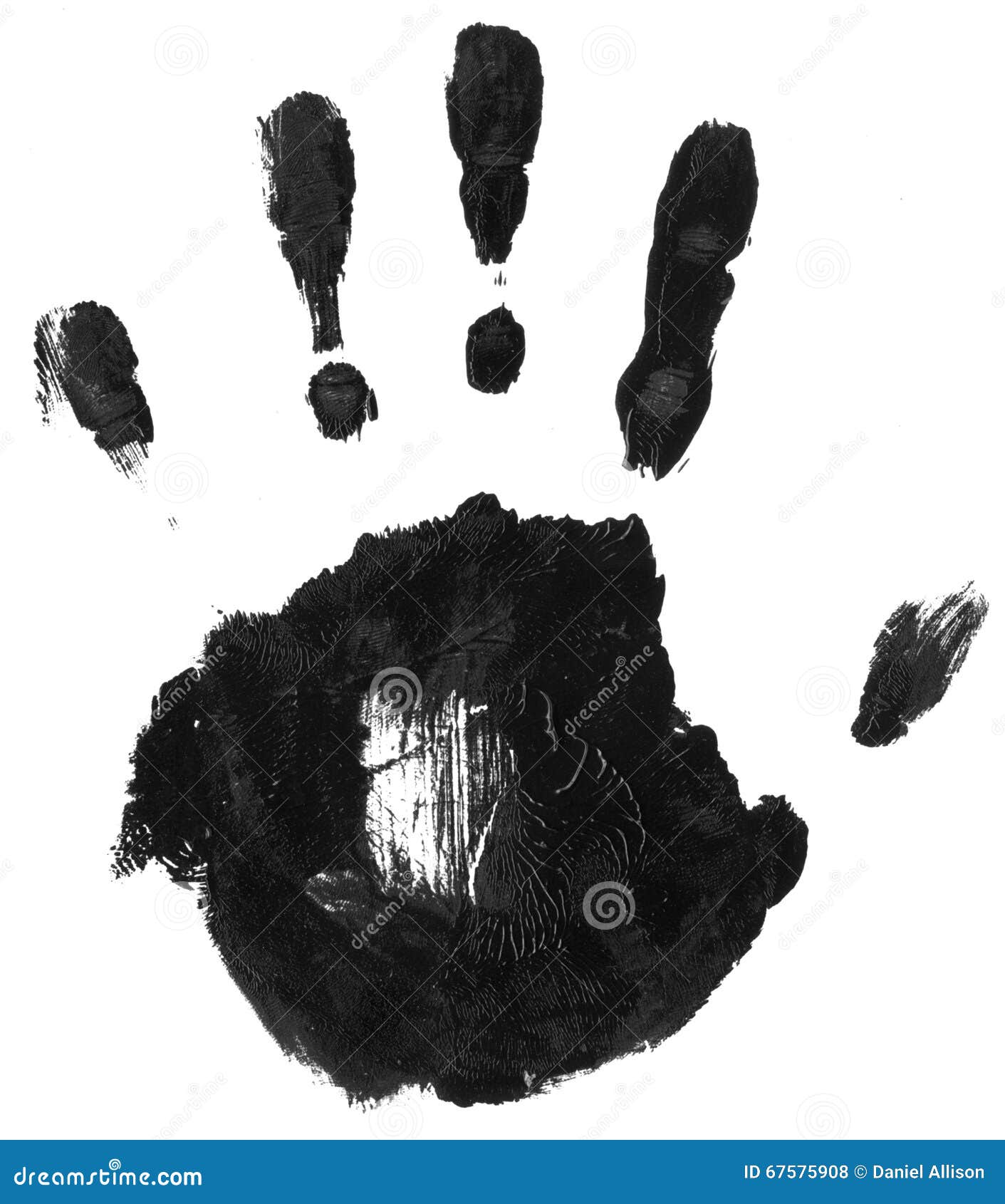 Ink Hand Paint Print on White Paper Stock Photo - Image of people ...