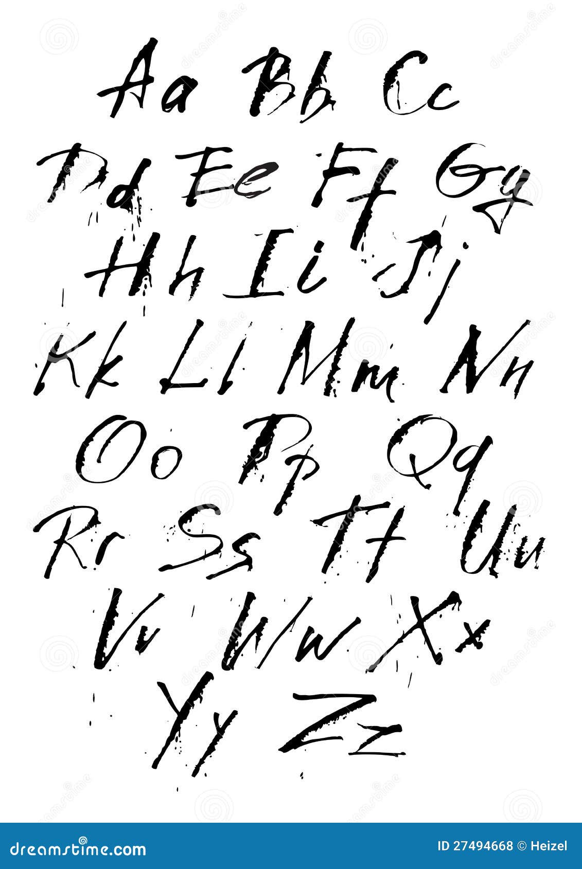 Ink hand-written letters stock vector. Illustration of font - 27494668