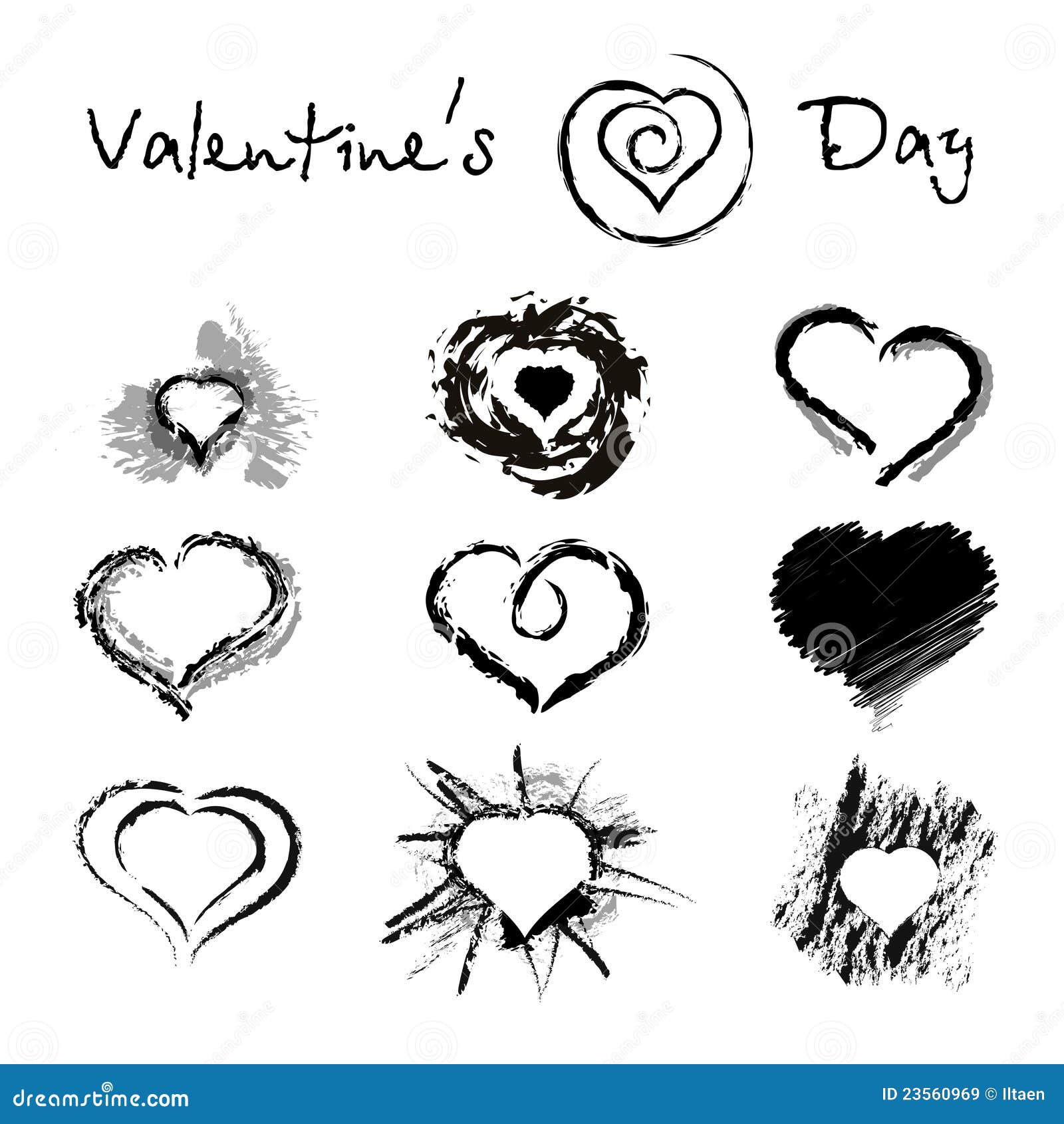 Ink hearts stock illustration. Illustration of love, splatter - 23560969