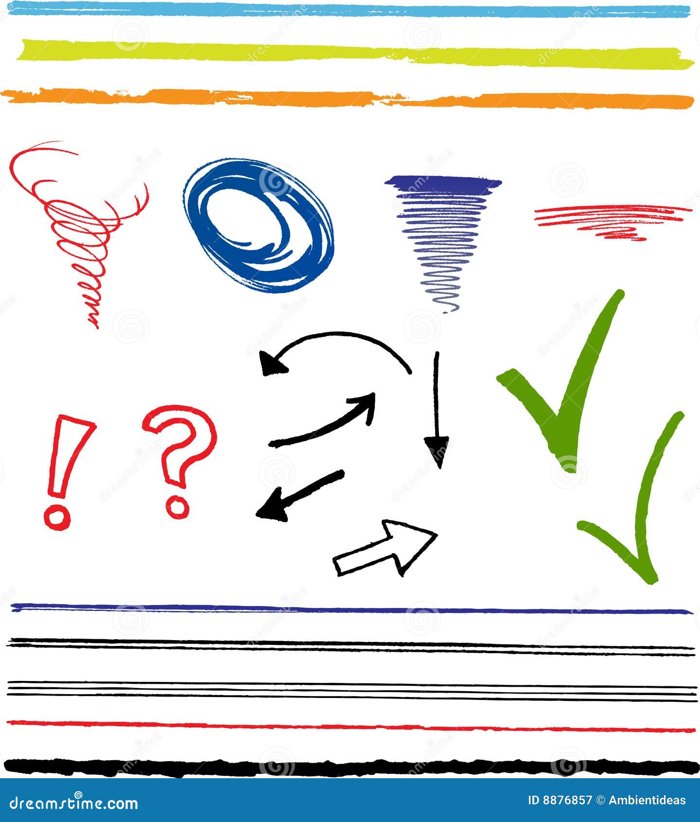 Ink And Highlight Doodles And Arrows Cartoon Vector | CartoonDealer.com ...