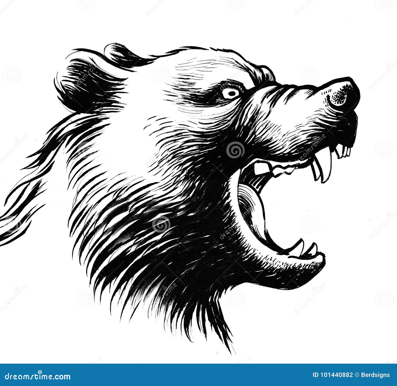 Angry bear stock illustration. Illustration of artwork - 101440882