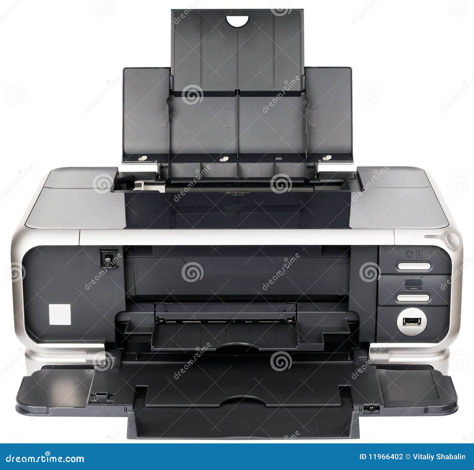 Ink-jet printer front view stock photo. Image of isolated - 11966402