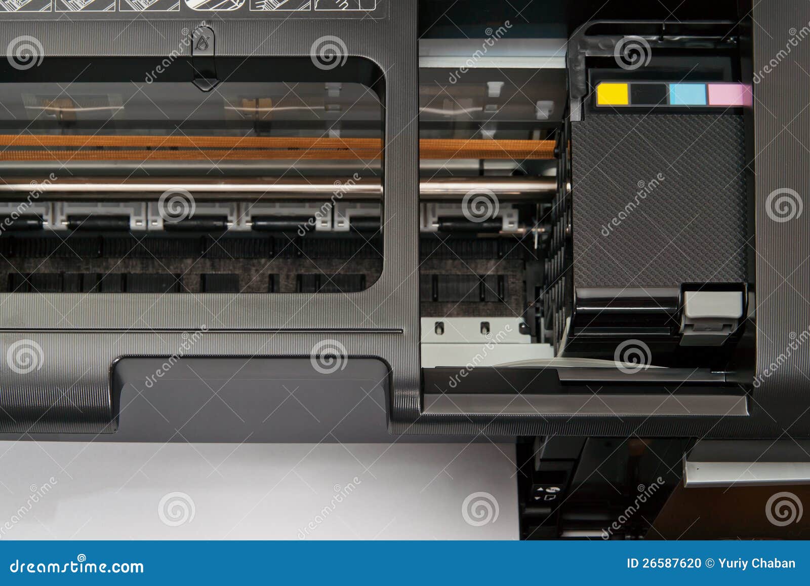 Ink-jet printer inside stock photo. Image of cartridge - 26587620